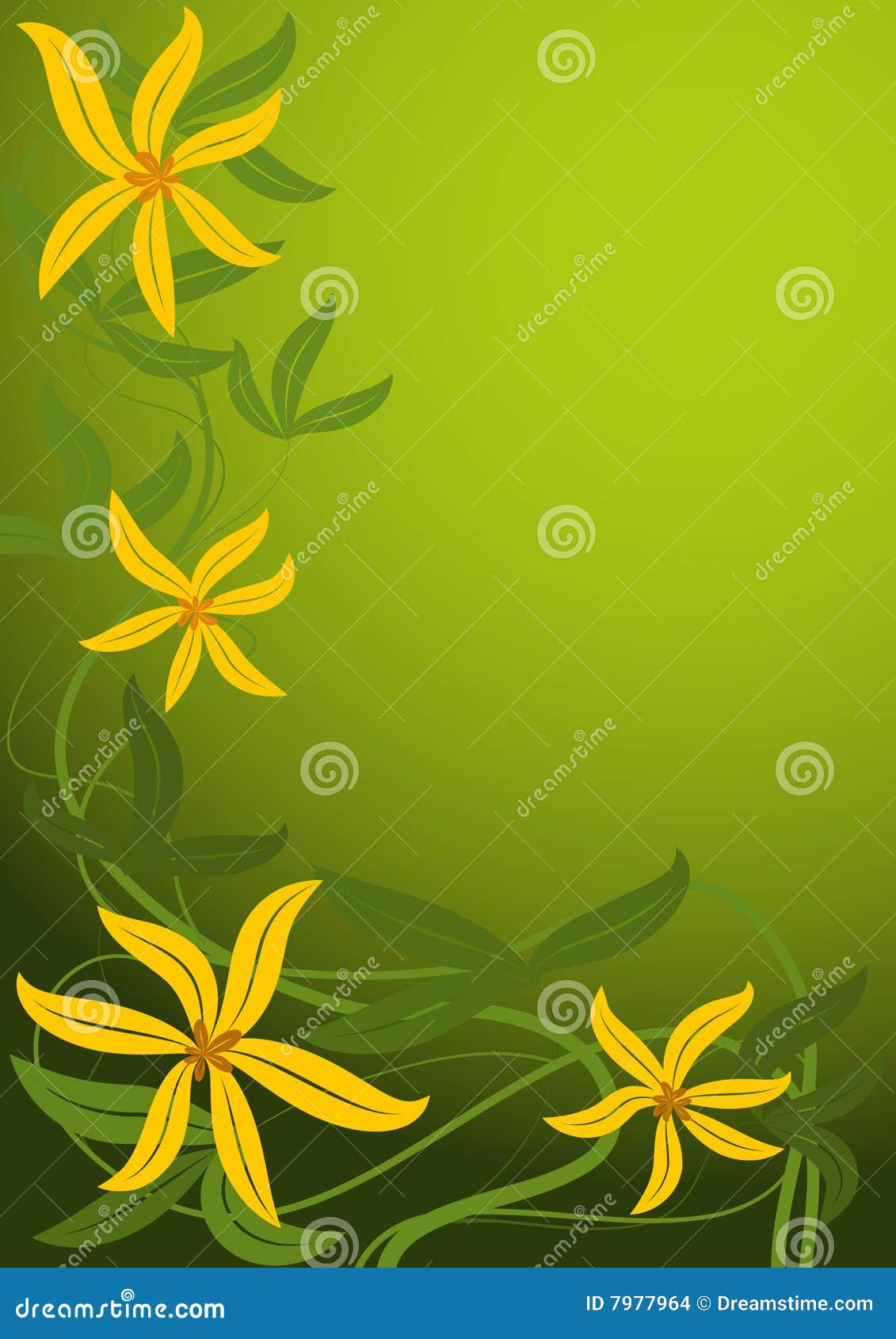 Green floral design stock vector. Illustration of curve - 7977964