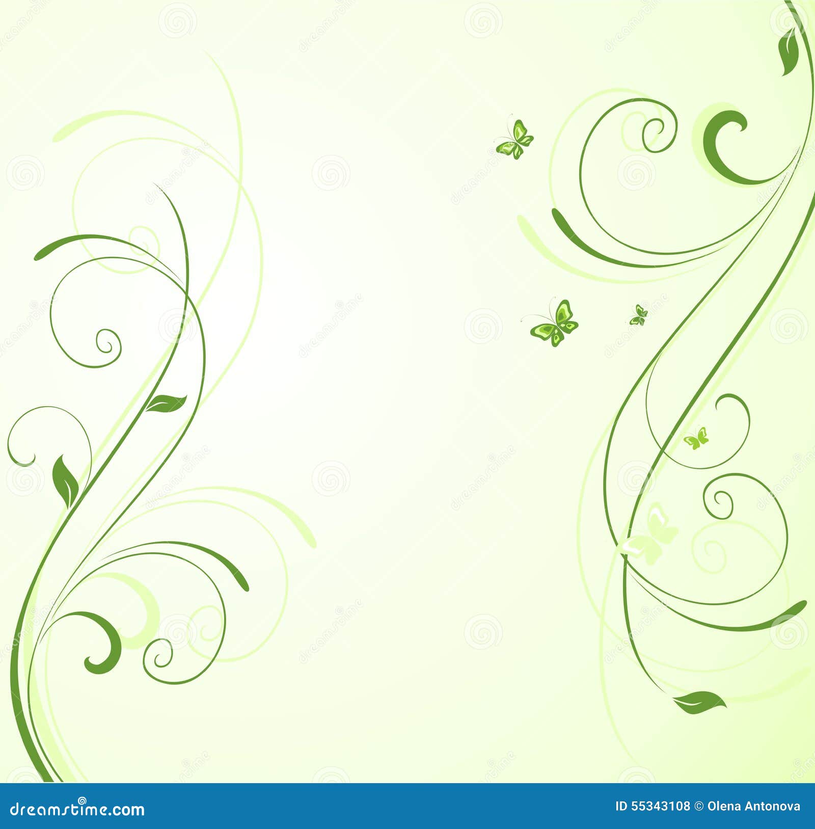 Green floral design stock vector. Illustration of poster - 55343108