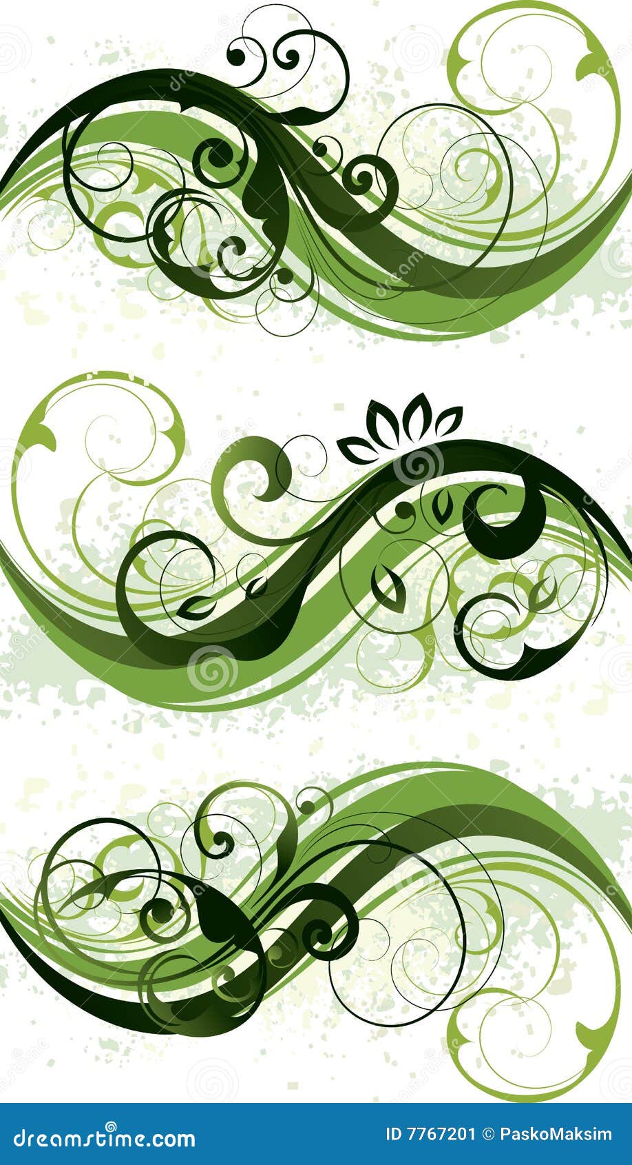 Green Floral Designs stock vector. Illustration of design - 7767201