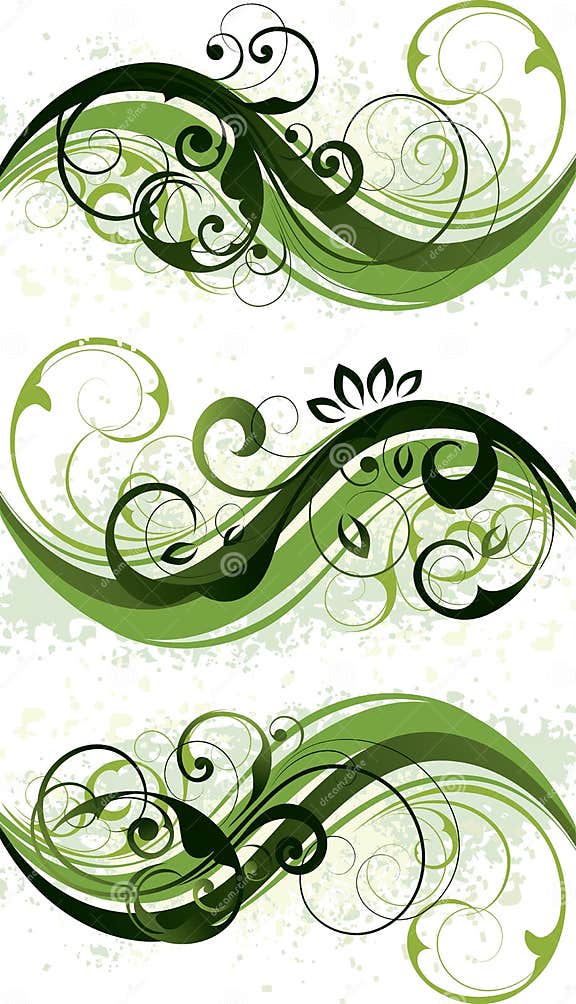 Green Floral Designs stock vector. Illustration of design - 7767201
