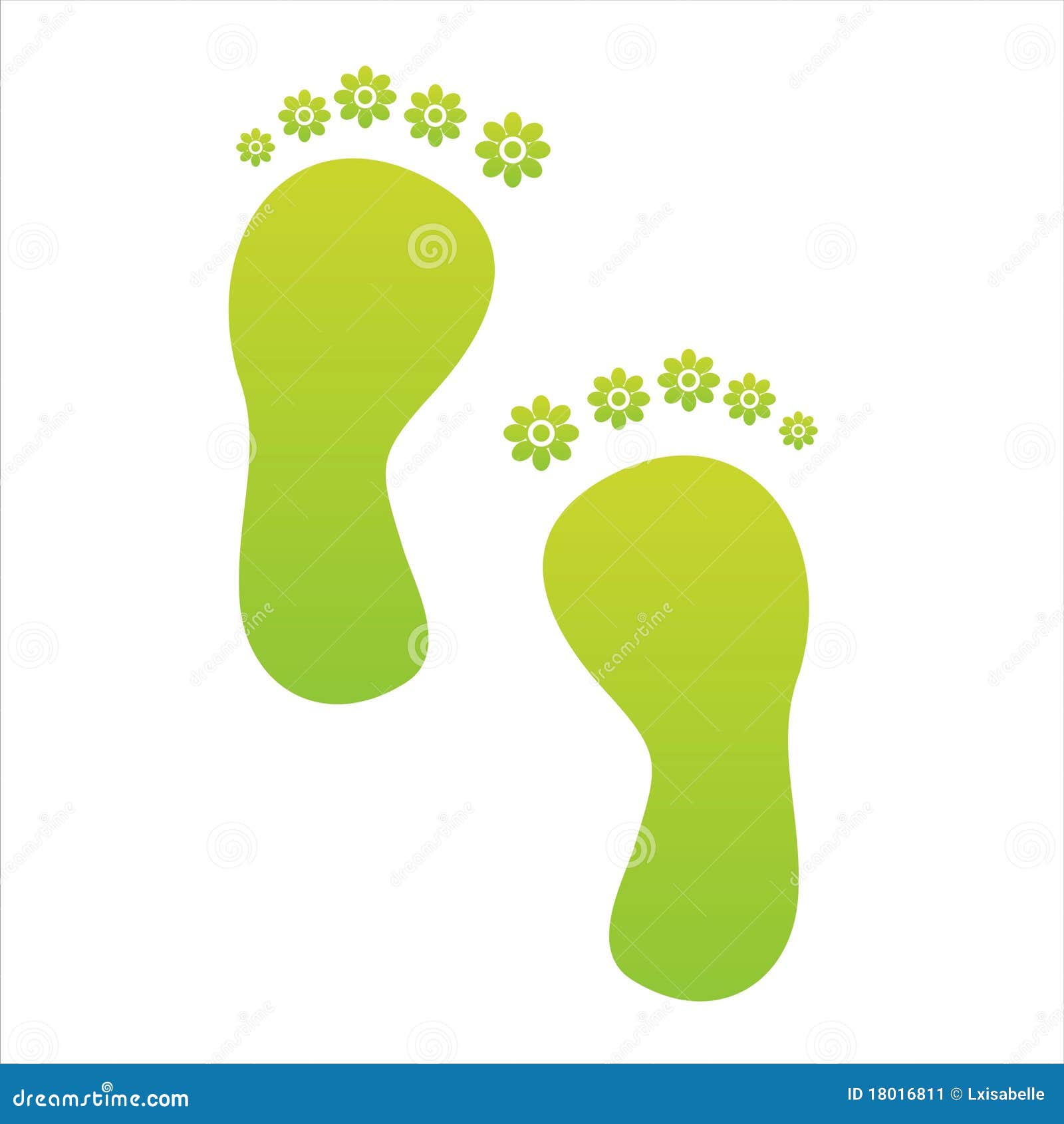 Green floral foot step stock vector. Illustration of body - 18016811