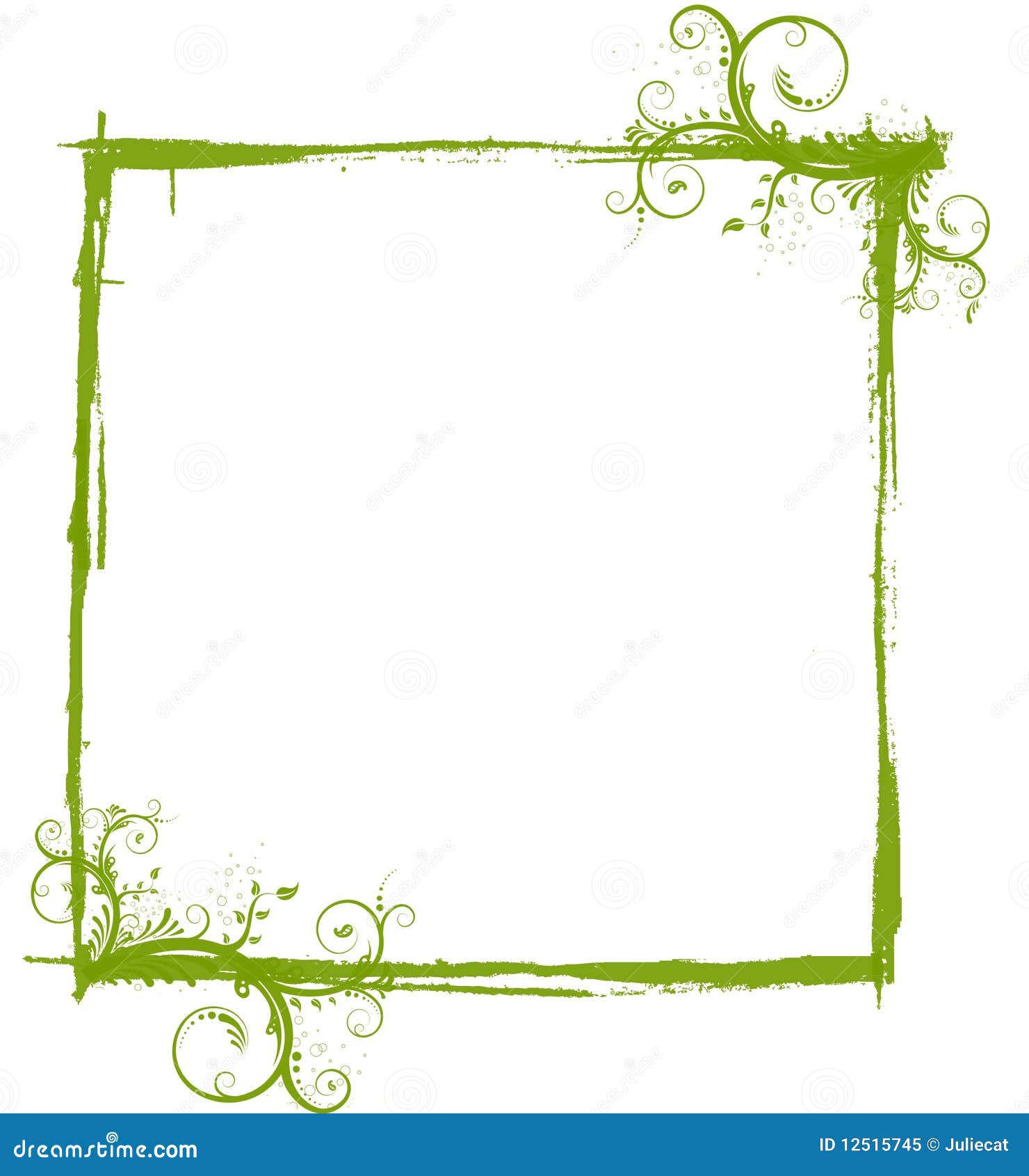 Green floral frame stock illustration. Illustration of background ...