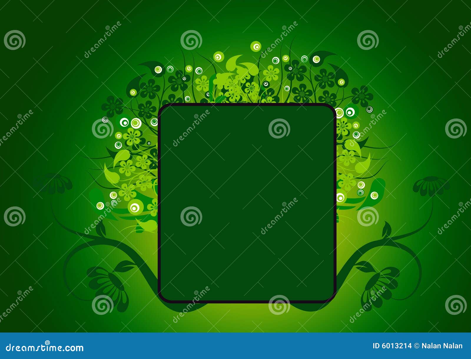 Green floral frame stock illustration. Illustration of flower - 6013214