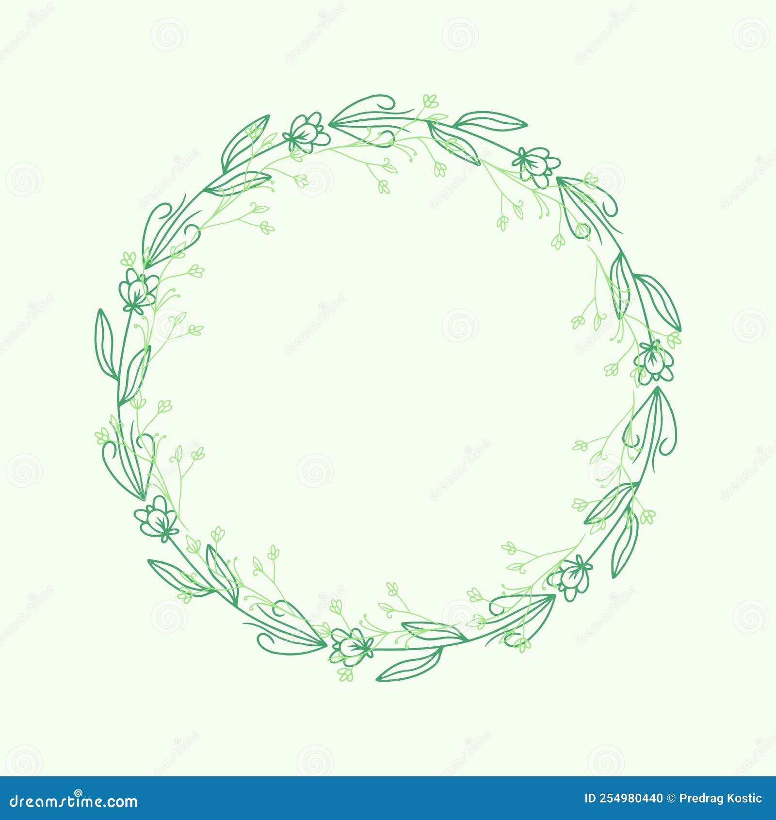Green floral frame stock illustration. Illustration of flower - 254980440