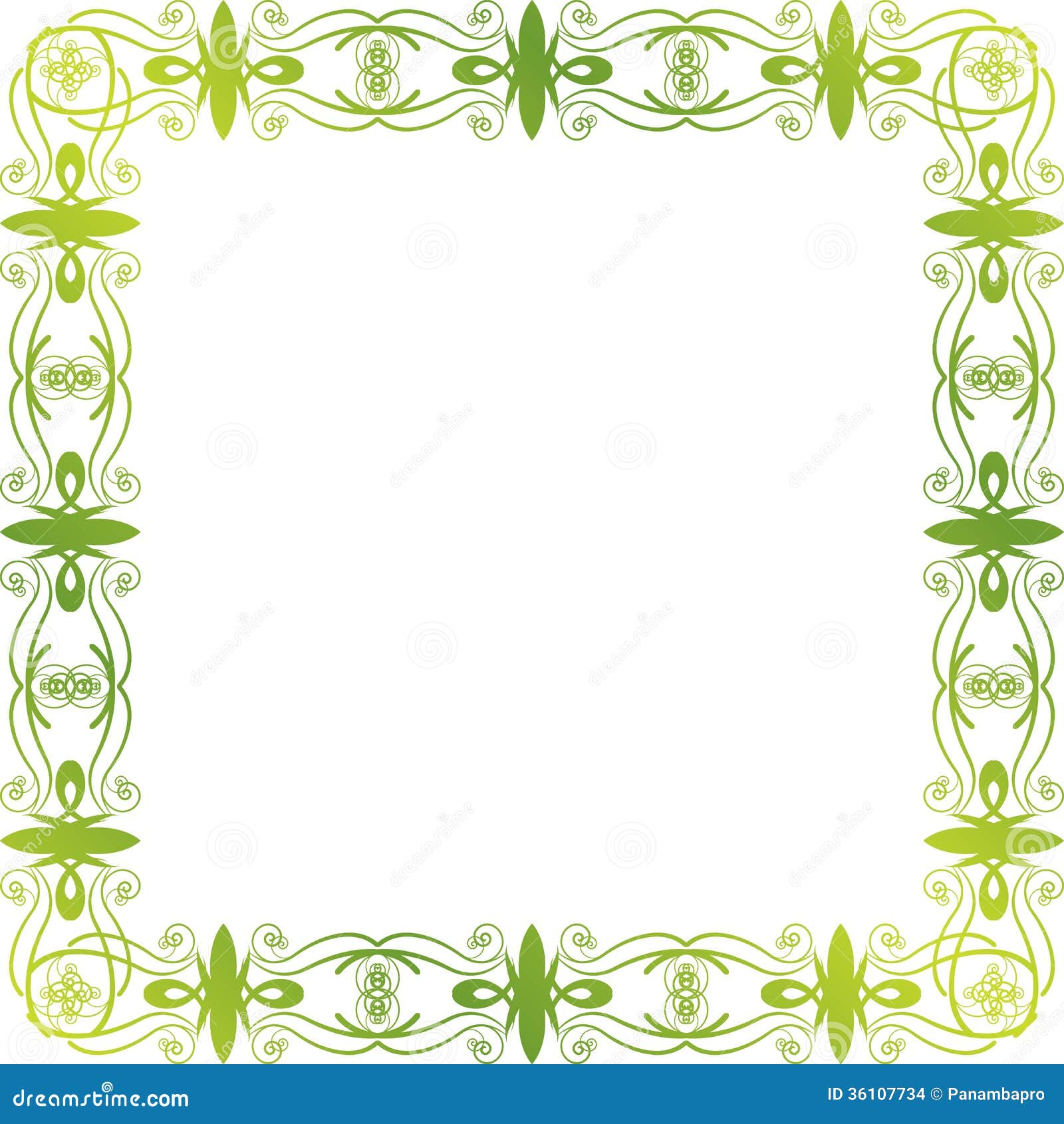 Green floral frame stock vector. Illustration of pattern - 36107734