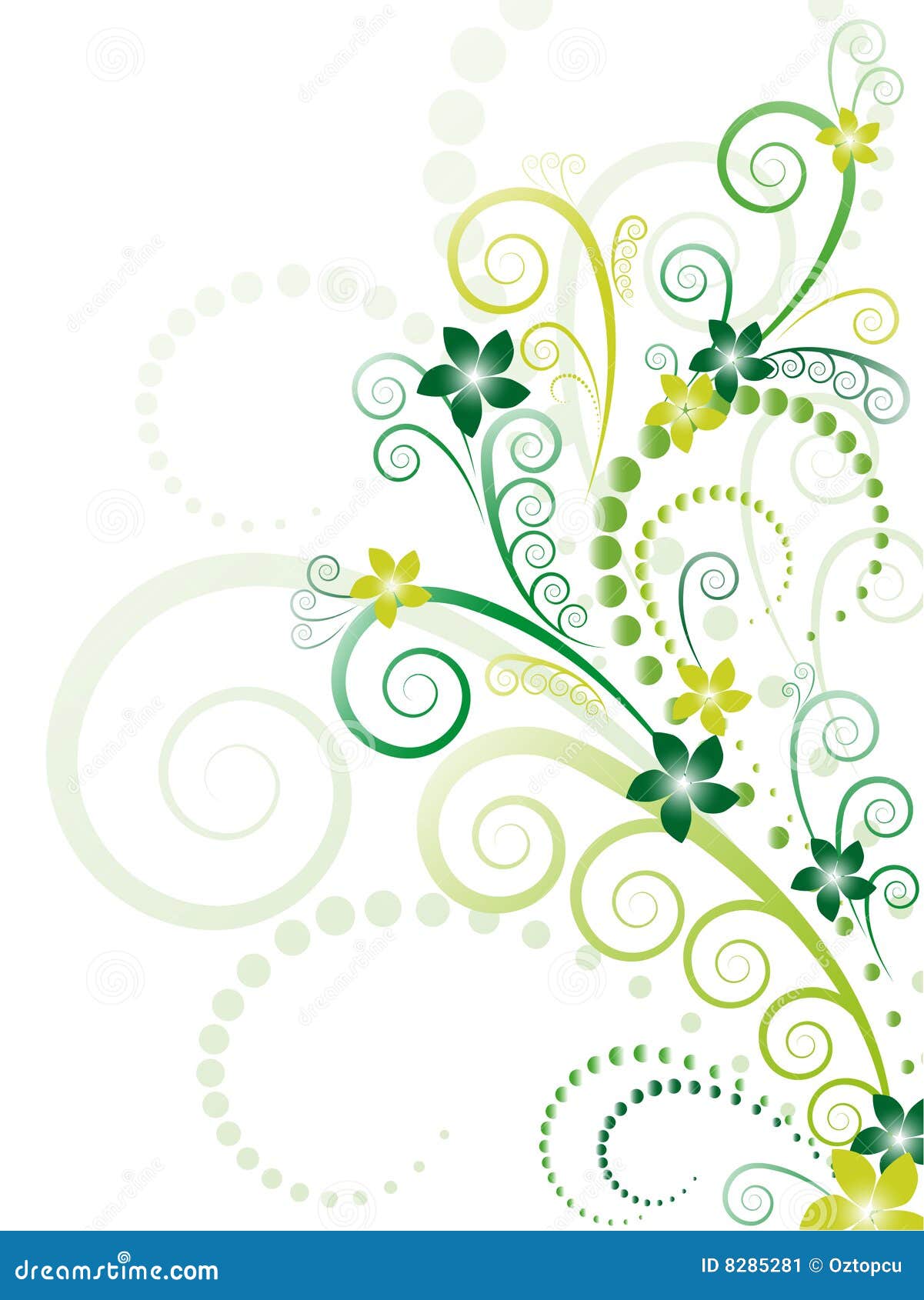 Green floral vector stock vector. Illustration of element - 8285281