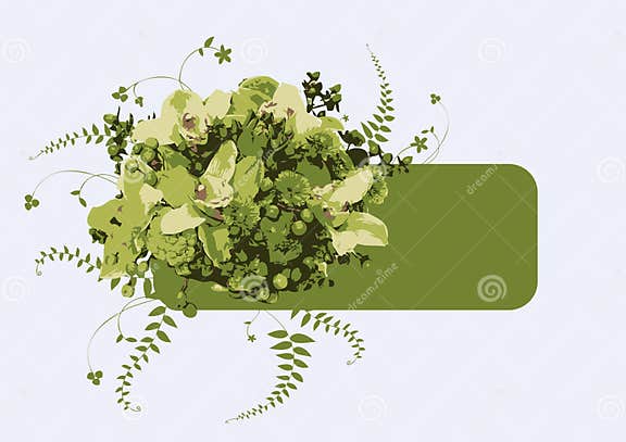 Green flower banner stock vector. Illustration of showy - 3958830