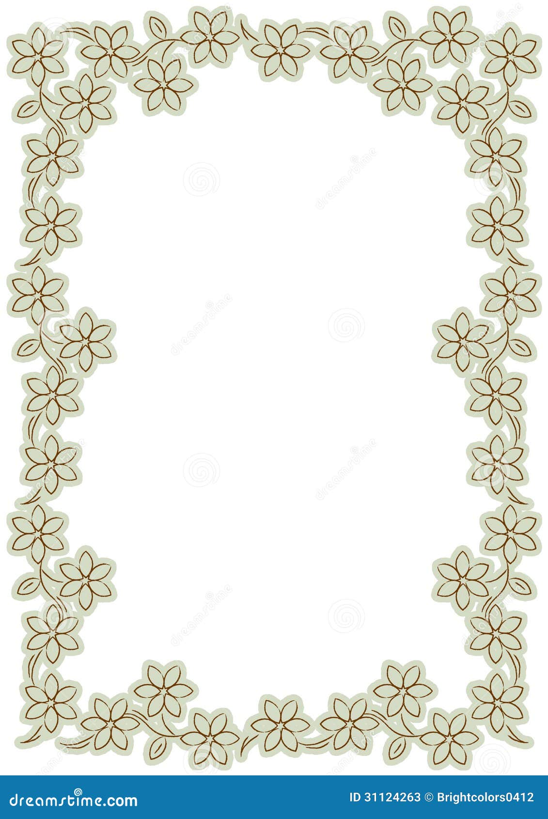 Green flower border stock illustration. Illustration of frame - 31124263