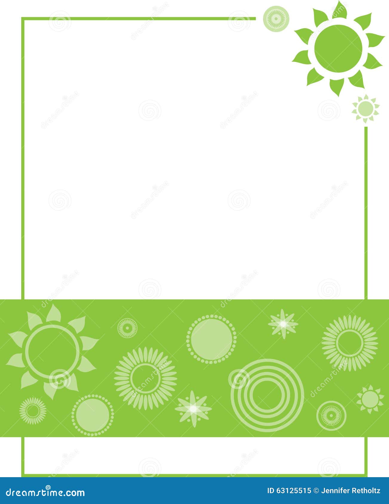 Green Flower Invitation Border Background Stock Illustration - Image ...