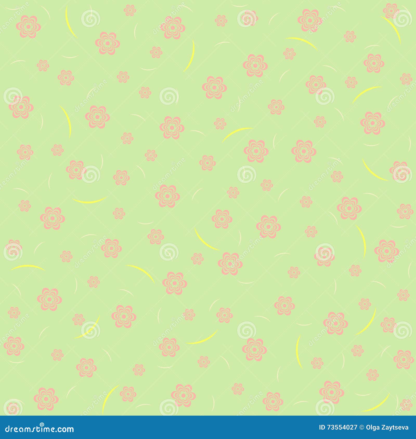 Green flower pattern. stock illustration. Illustration of nature - 73554027