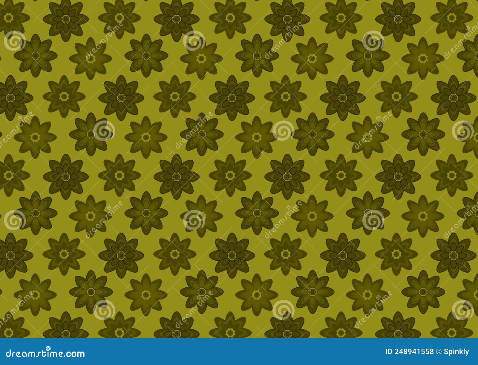 Green Flower Seamless Pattern Background Wallpaper Stock Illustration ...