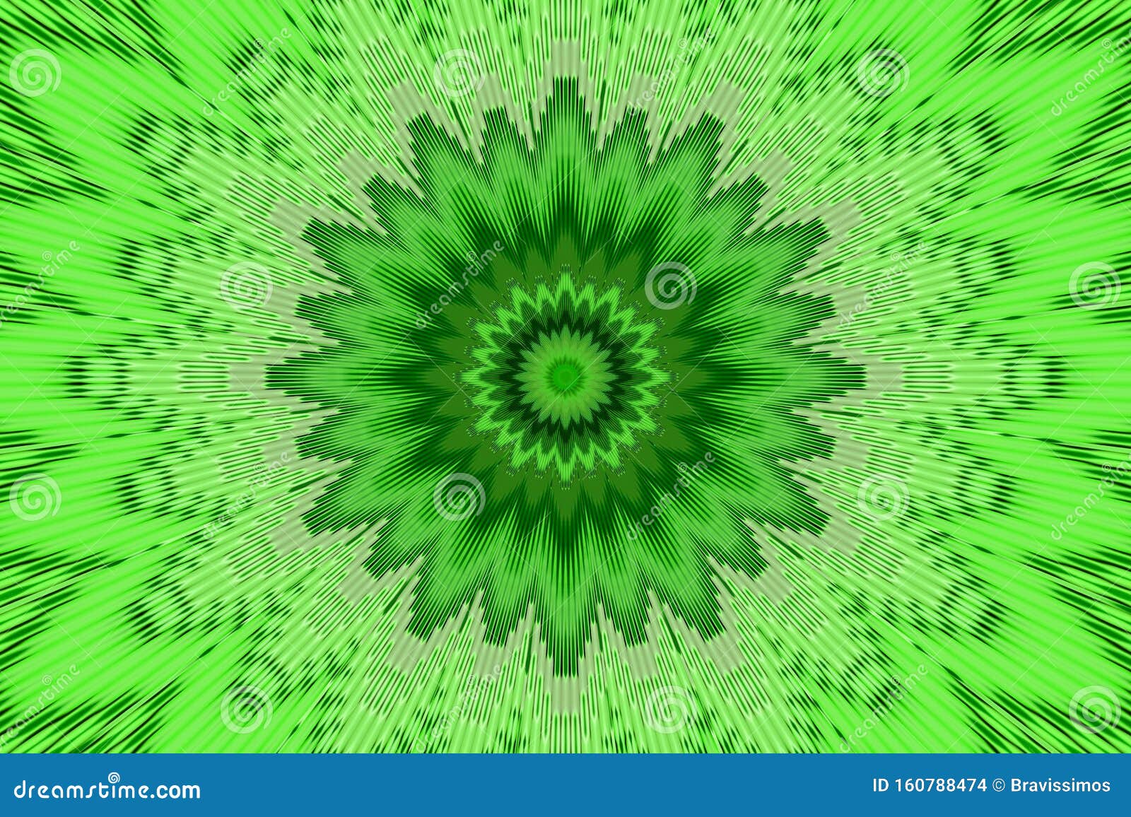 Green Flower Spring Pattern Floral. Illusion Summer Stock Illustration ...