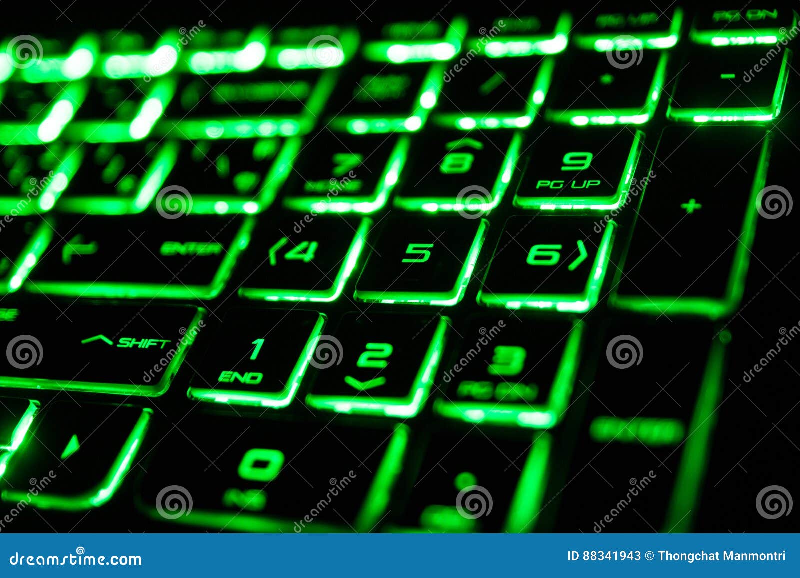 The Green Fluorescent Computer Keyboard Stock Illustration ...