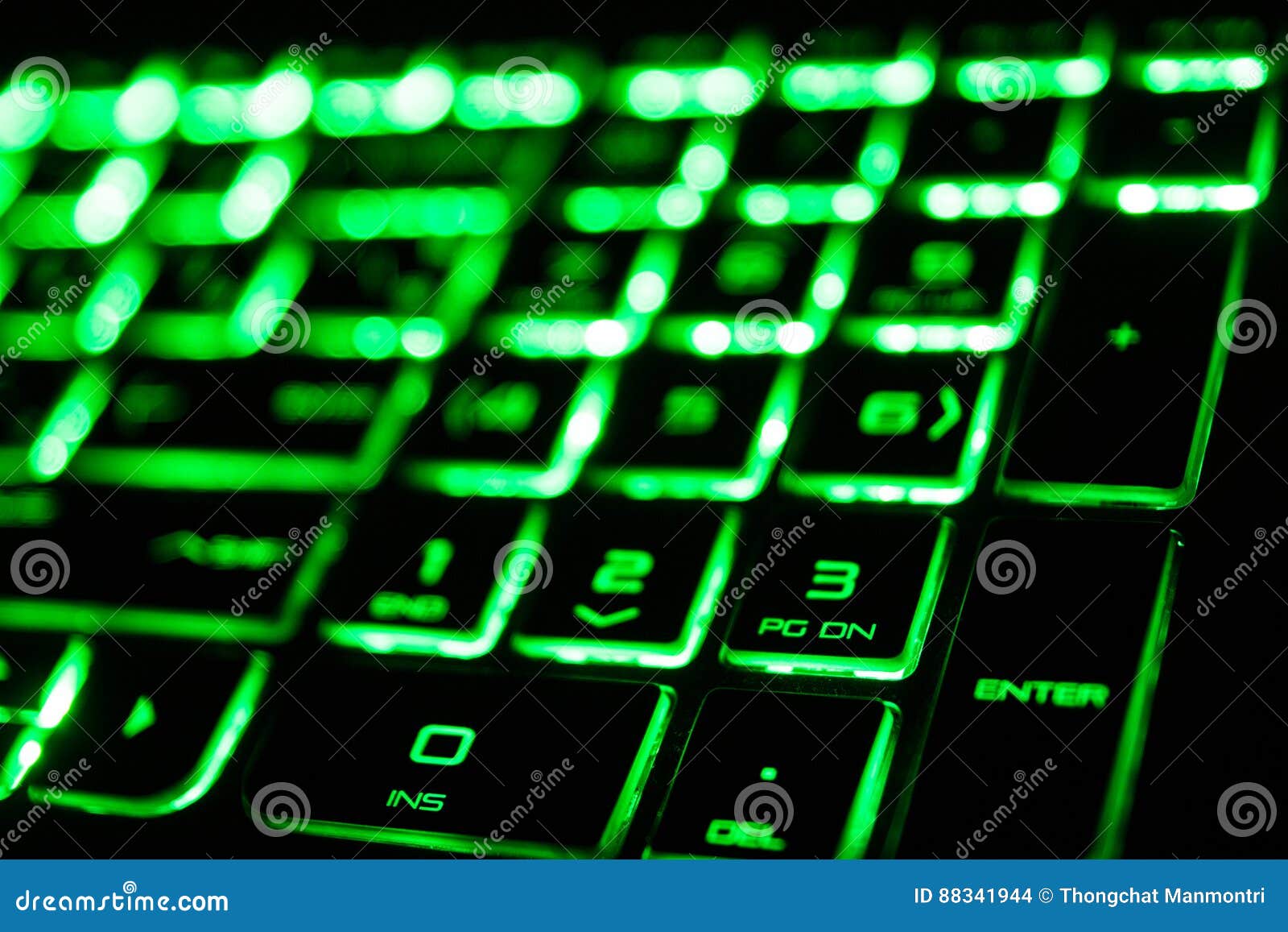 The Green Fluorescent Computer Keyboard Stock Illustration ...