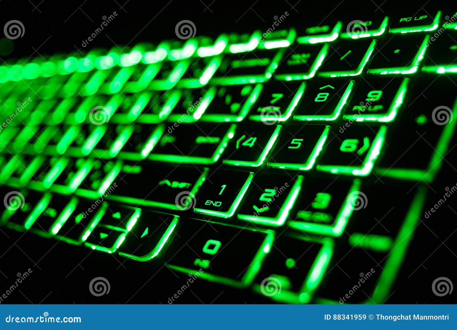 The Green Fluorescent Computer Keyboard Stock Illustration ...