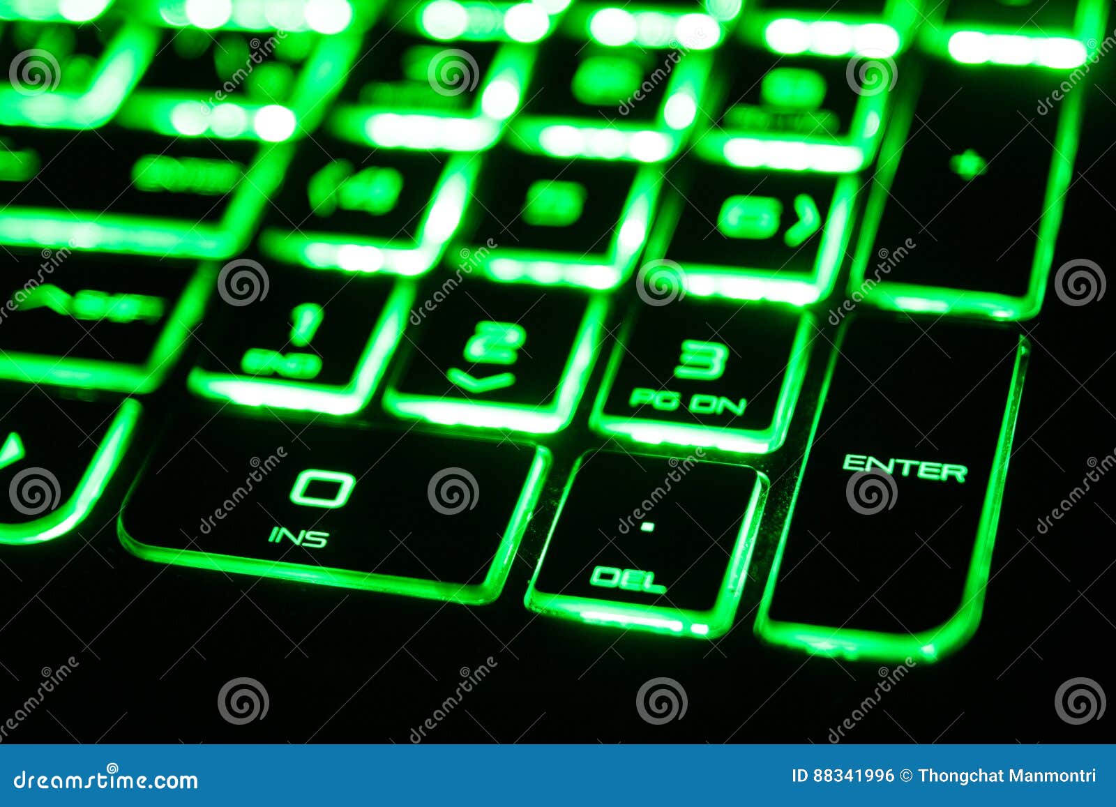 The Green Fluorescent Computer Keyboard Stock Illustration ...