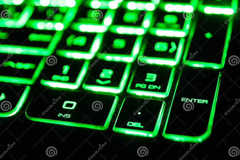 The Green Fluorescent Computer Keyboard Stock Illustration ...