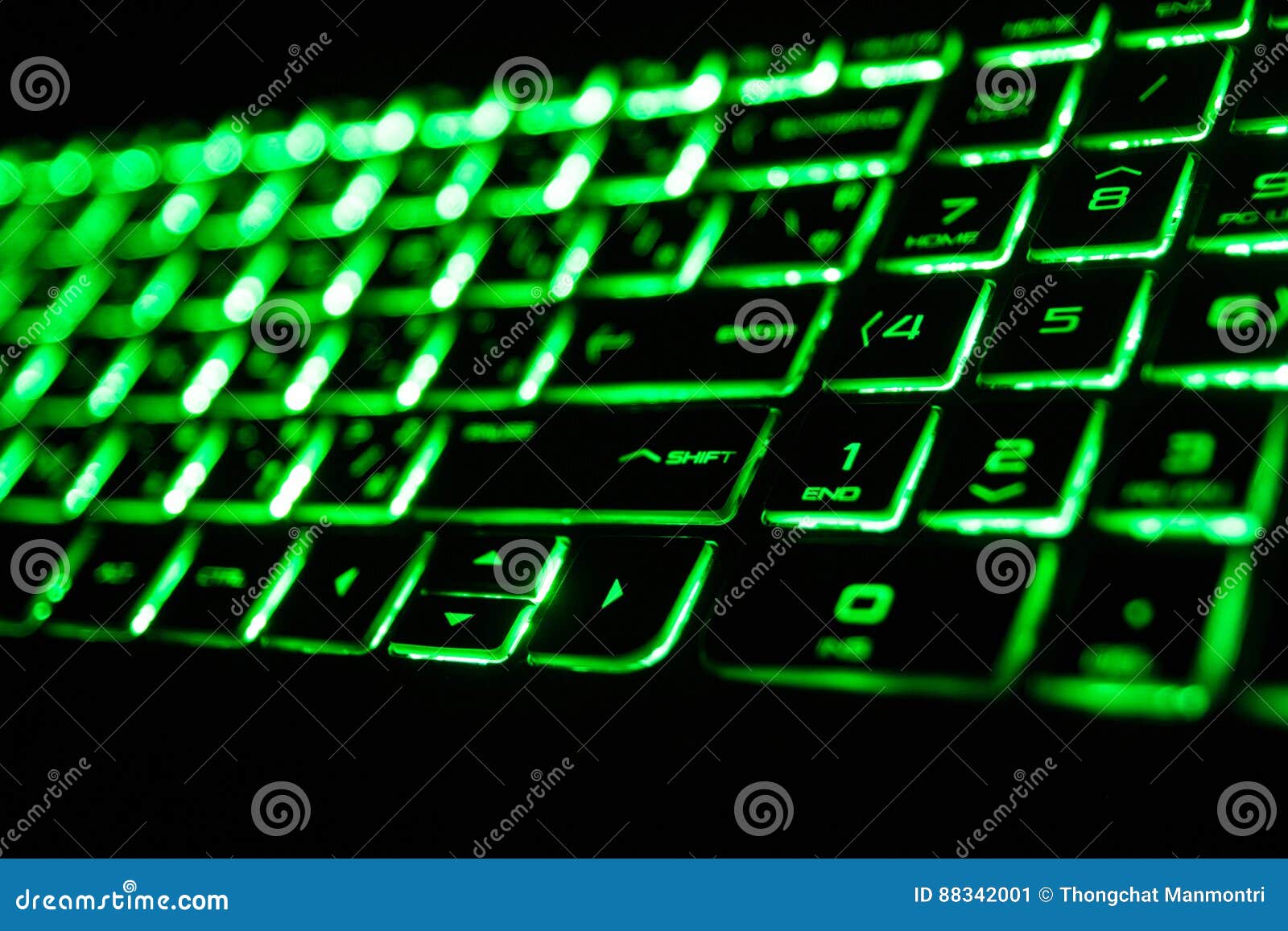 The Green Fluorescent Computer Keyboard Stock Illustration ...