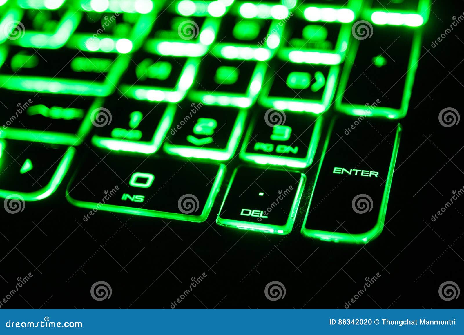 The Green Fluorescent Computer Keyboard Stock Illustration ...