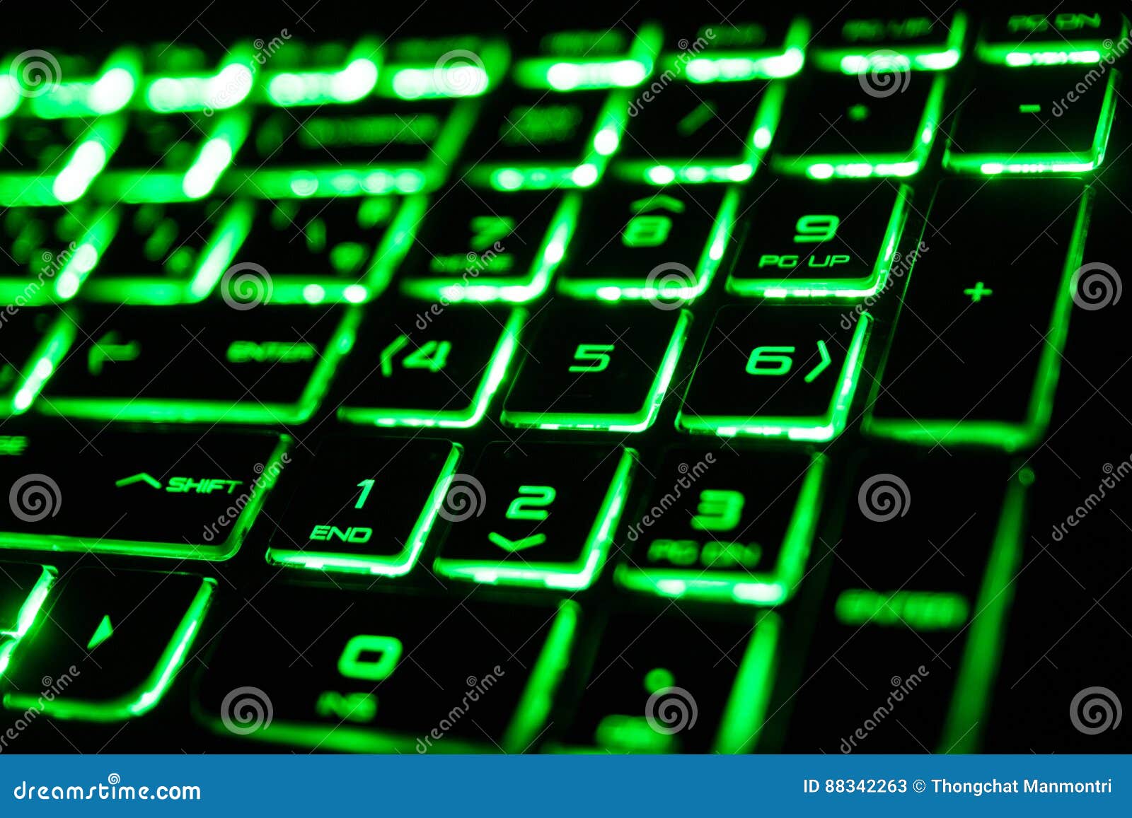 The Green Fluorescent Computer Keyboard Stock Illustration ...