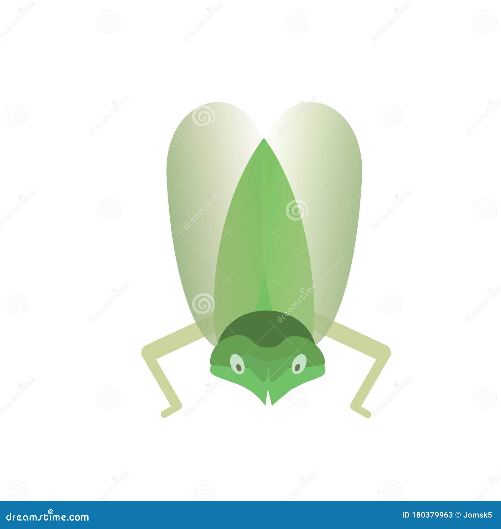 Green Flying Insect on a White Background Stock Vector - Illustration ...