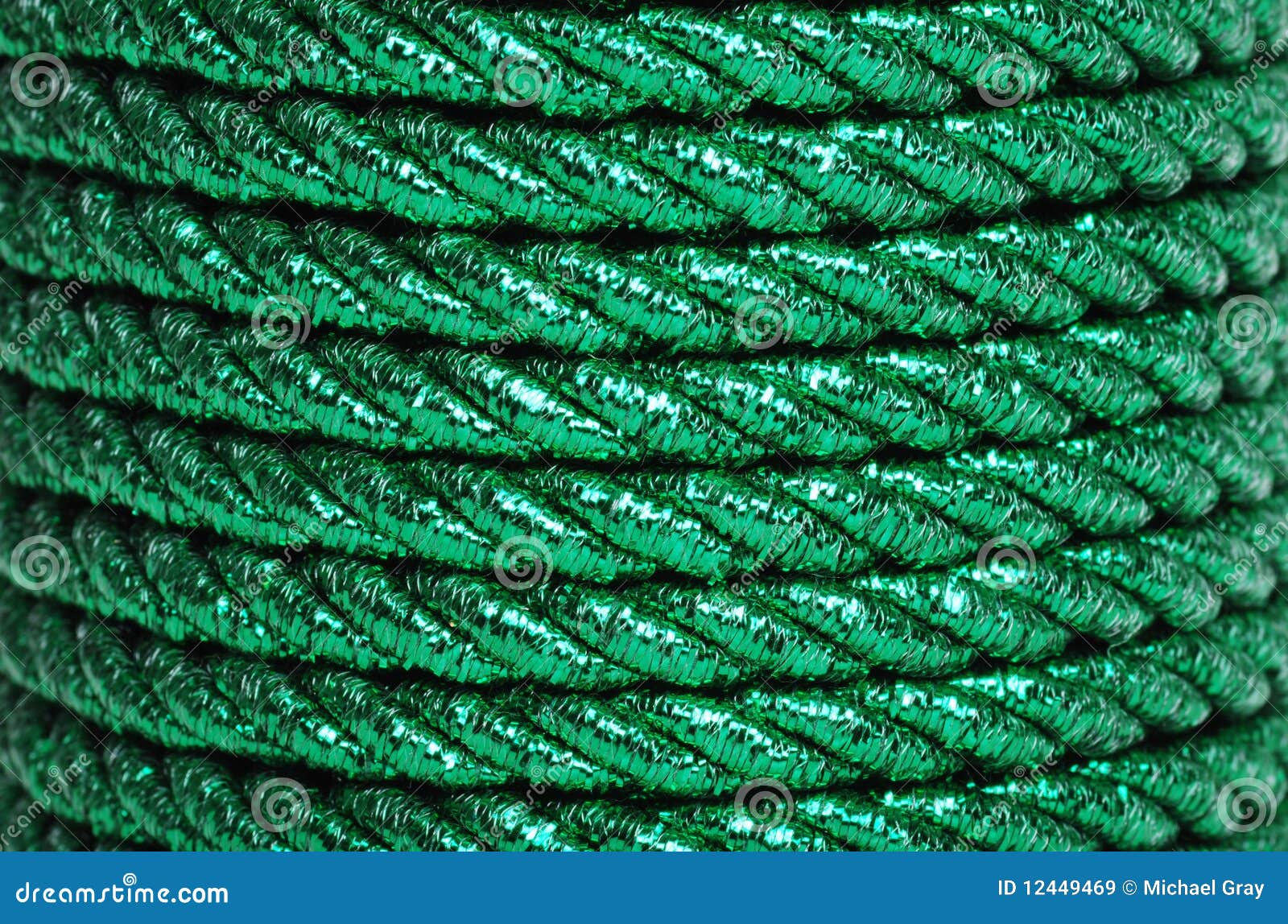 Green Foil Cord Making a Background Stock Image - Image of green ...