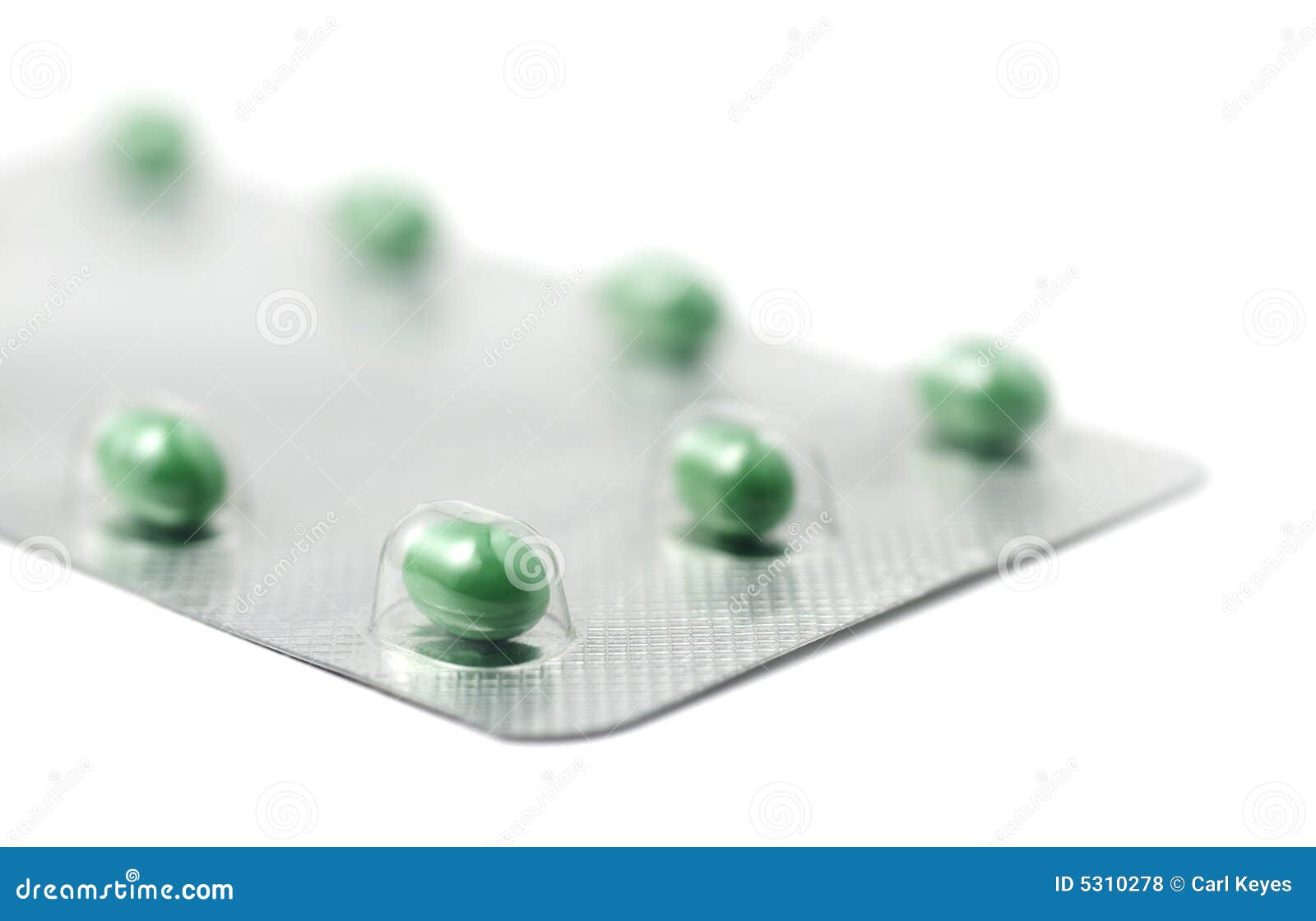 Green Foil Packaged Pills on White Stock Photo - Image of supplies ...