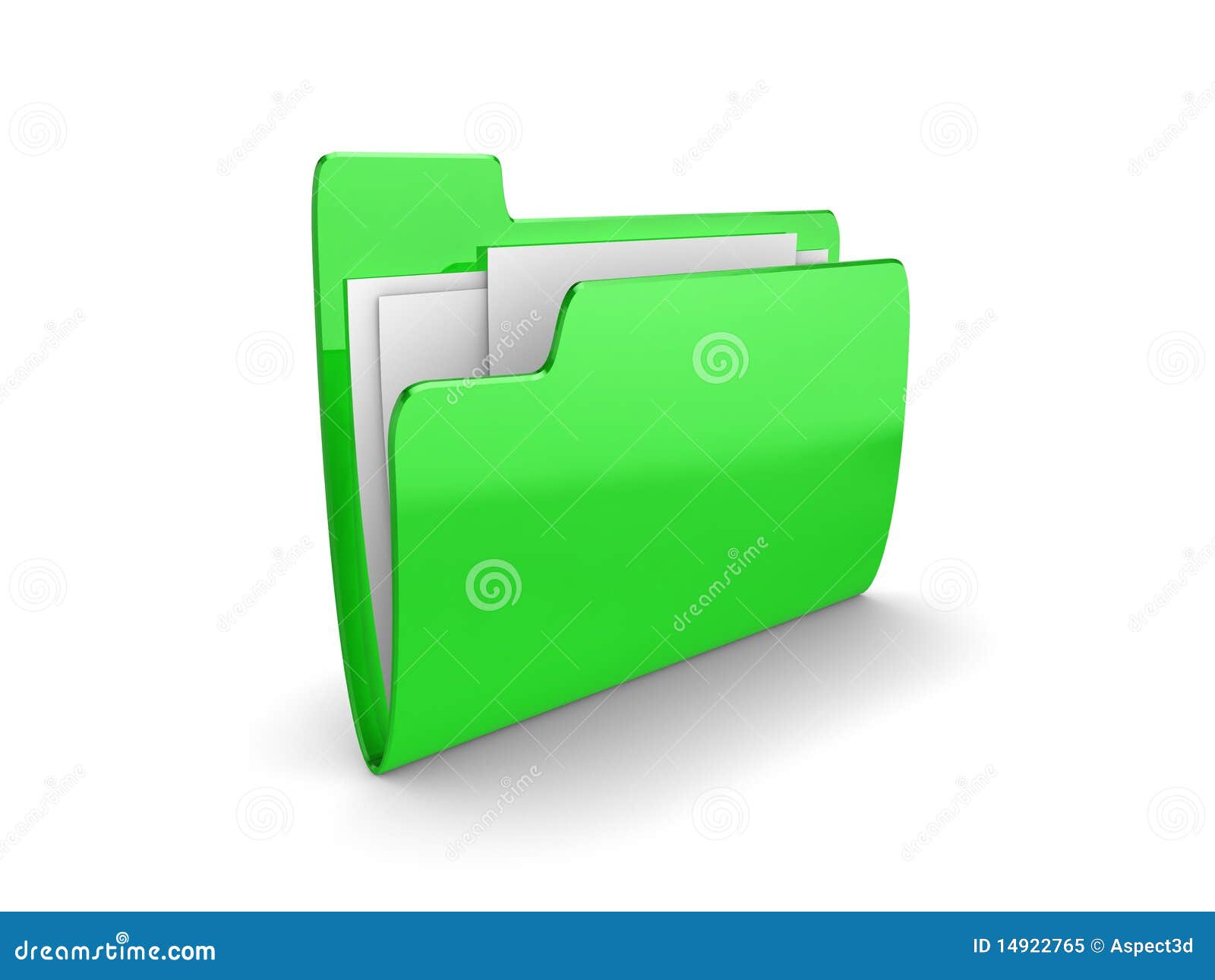 Green Folder Tree Icon Isolated On Blue Background. Computer Network ...