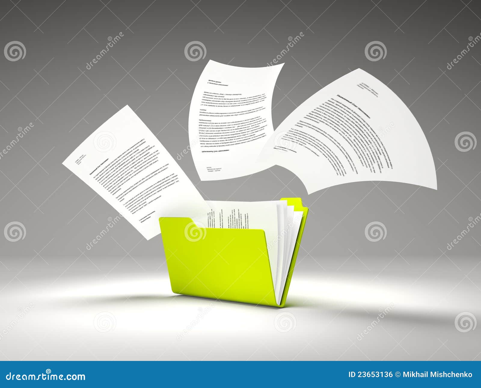 Green folder with files stock illustration. Illustration of open - 23653136