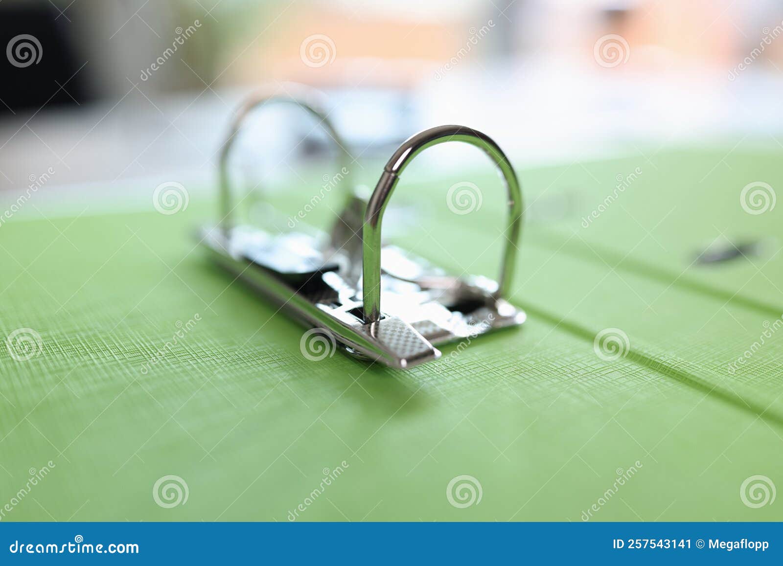 Green Folder with Metal Clip on Table Stock Image - Image of clip ...