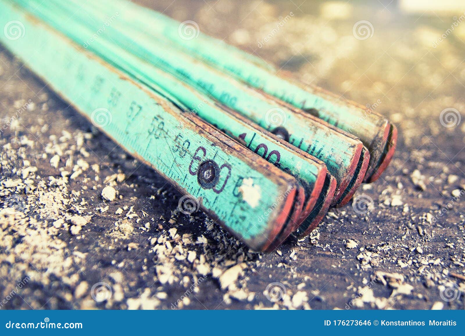 Green folding meter stock photo. Image of equipment - 176273646