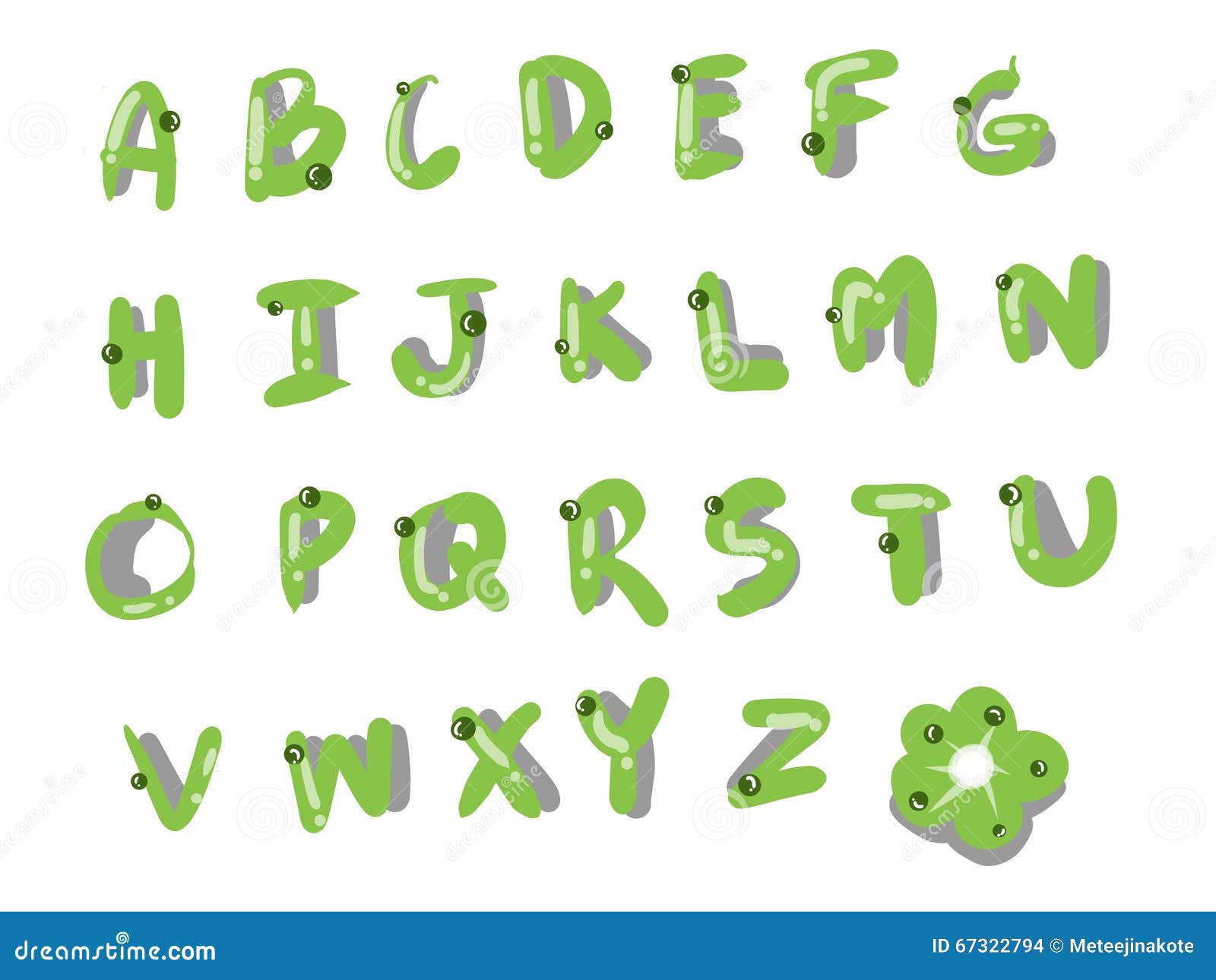 Green Font Alphabet A, B, C, D, E, F Made Of Green Sparkle Background ...
