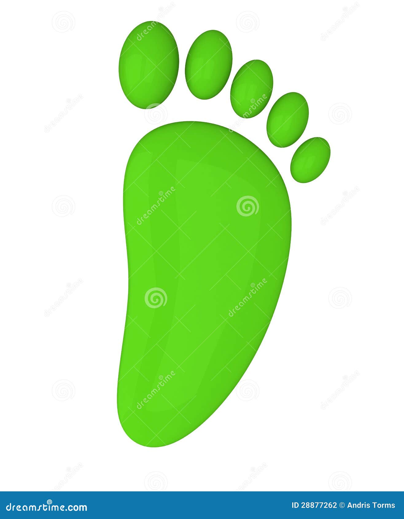 Green foot icon, 3d stock illustration. Illustration of human - 28877262