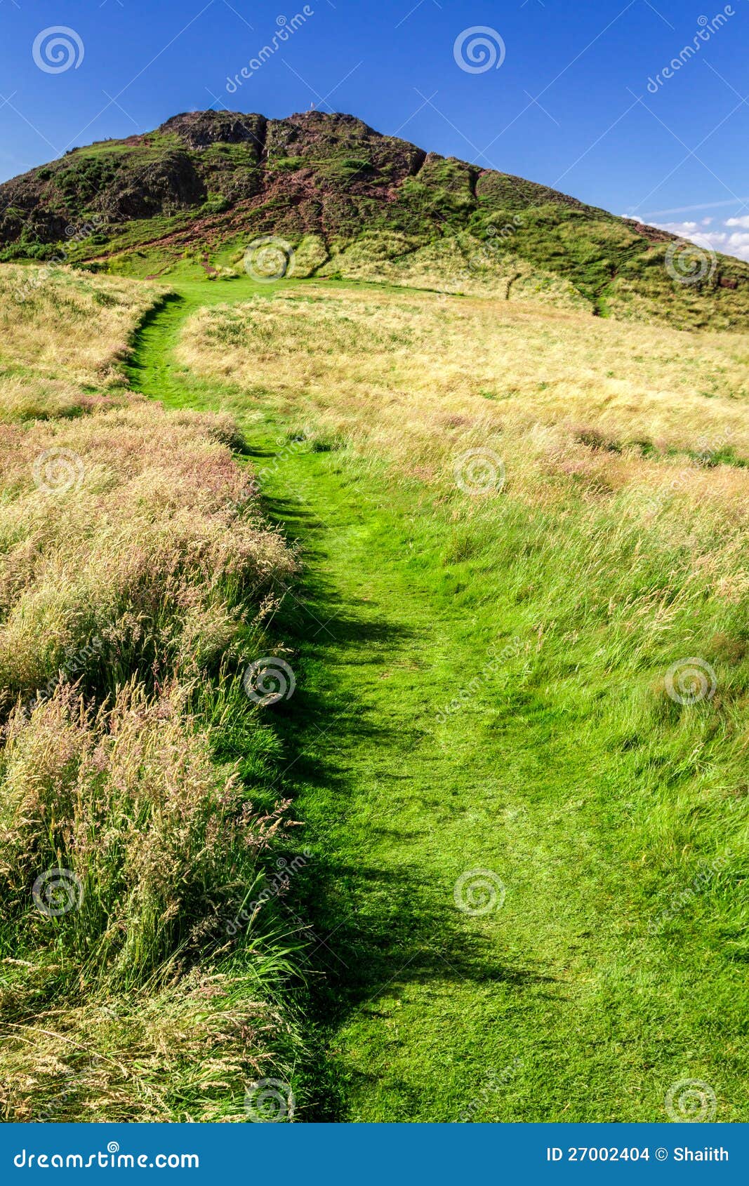 Green Footpath To the Top of Hill Stock Photo - Image of scenic, cliff ...