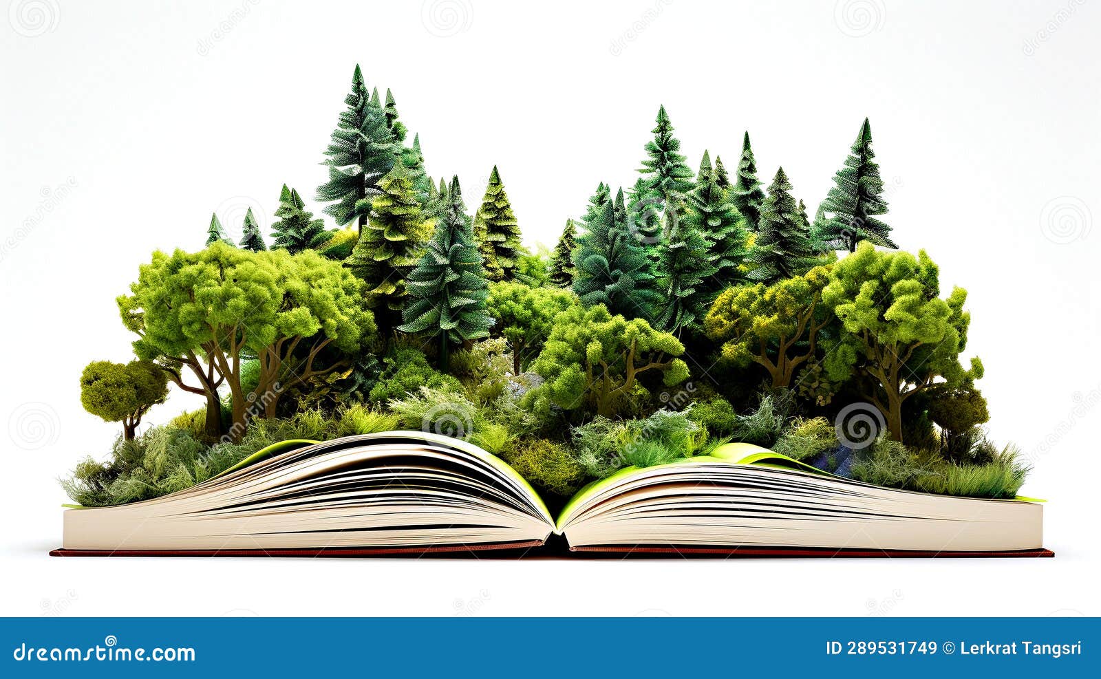 Green forest in book stock illustration. Illustration of green - 289531749