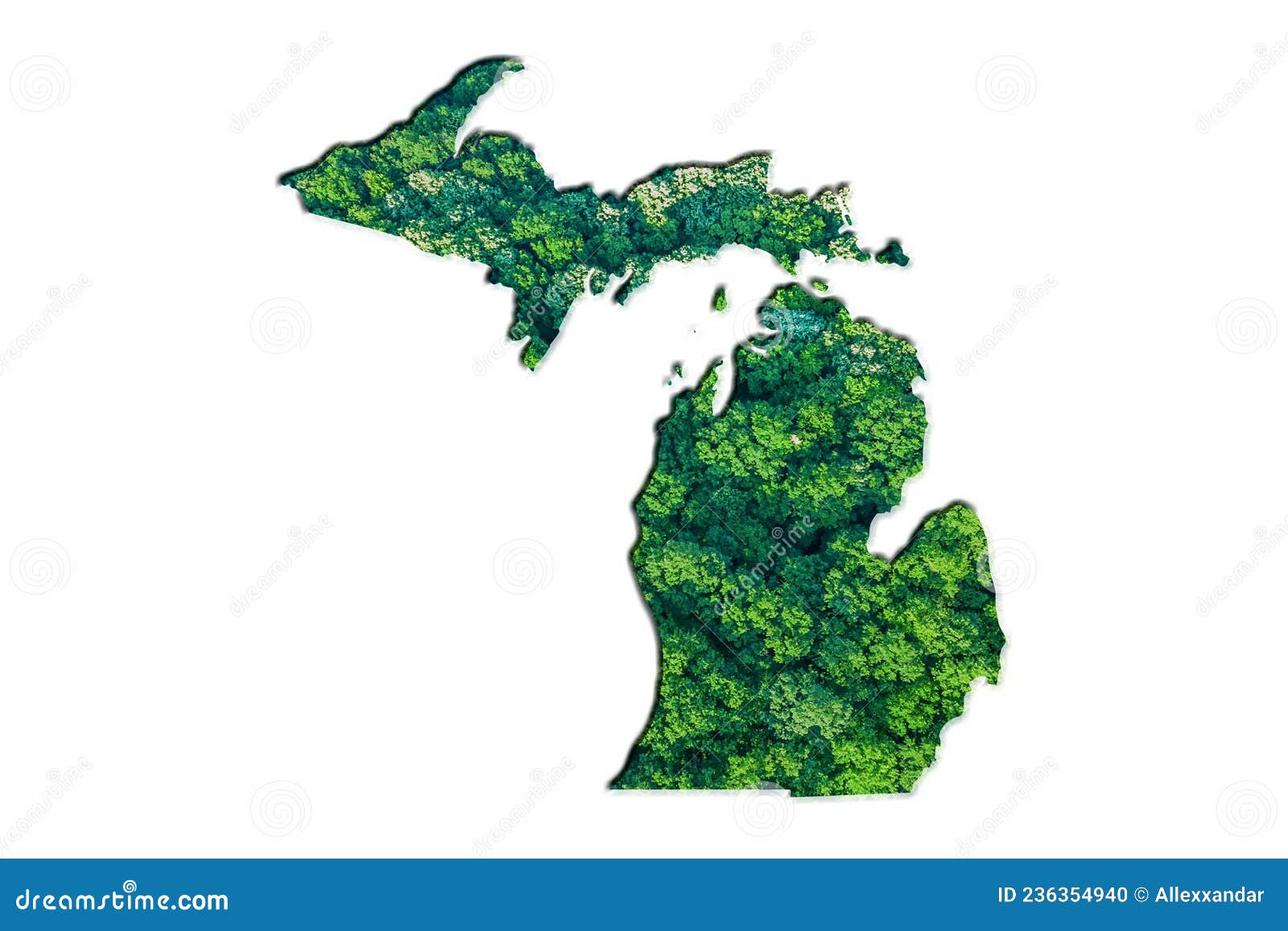 Green Forest Map of Michigan Stock Photo - Image of development ...