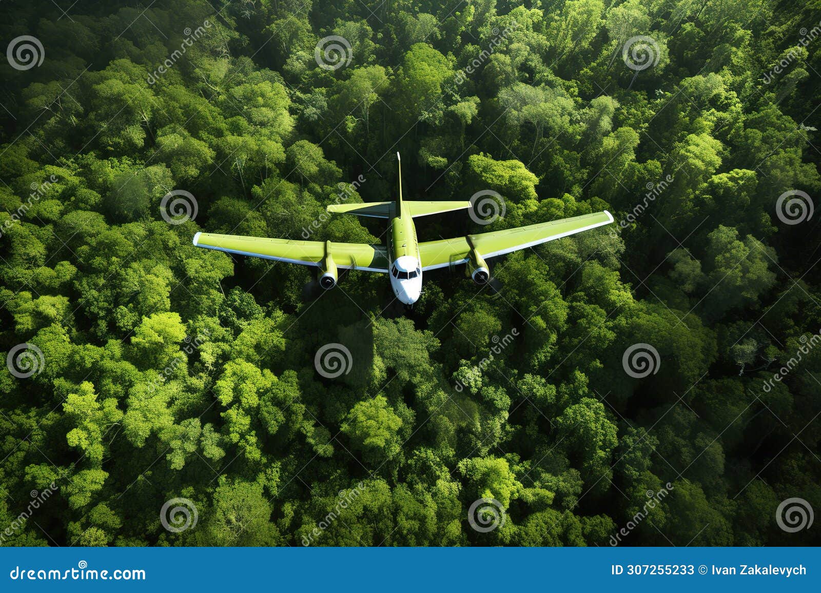 Green Forest Panorama Landscape Tree Top Airplane Stock Illustration ...