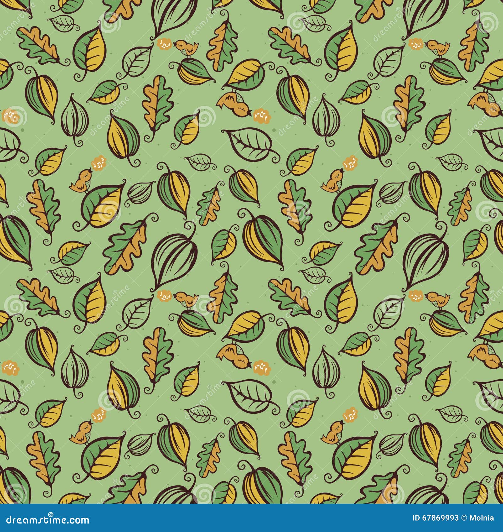Green Forest Seamless Pattern Vector Illustration Stock Vector ...