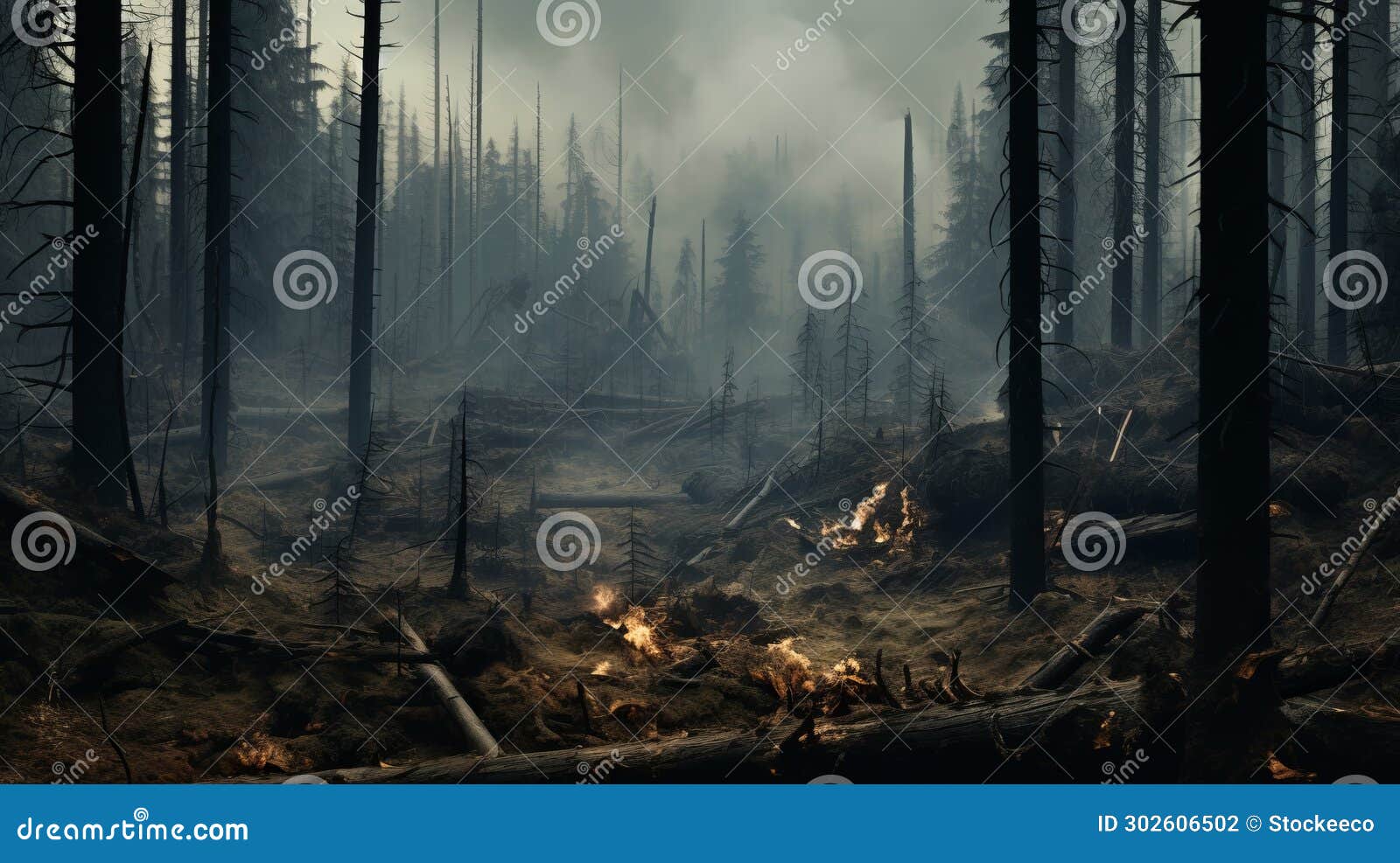 Charred Forest Rebirth: a Whistlerian Interpretation in 32k Uhd Stock ...