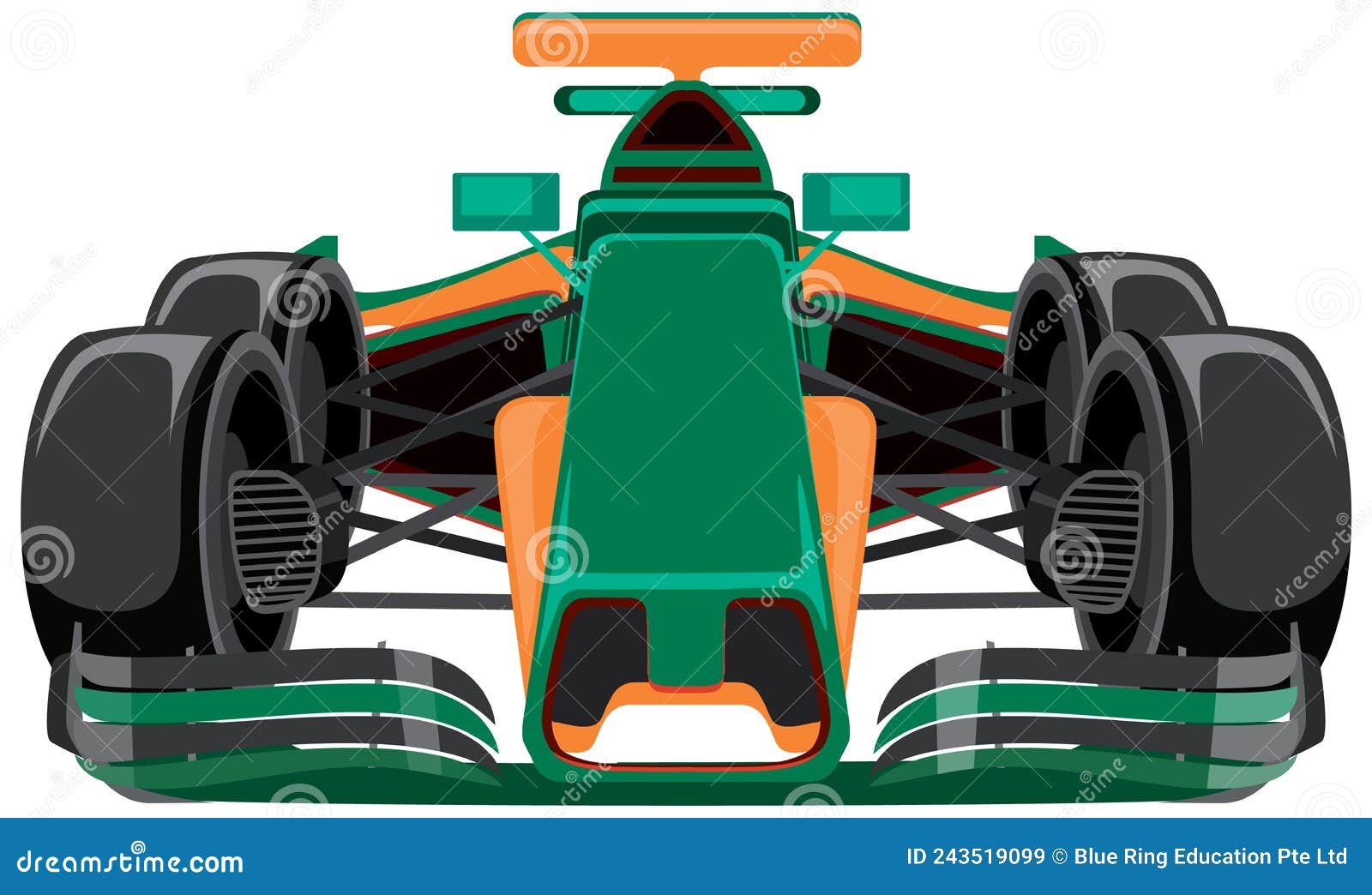 Green formula racing car stock vector. Illustration of clip - 243519099