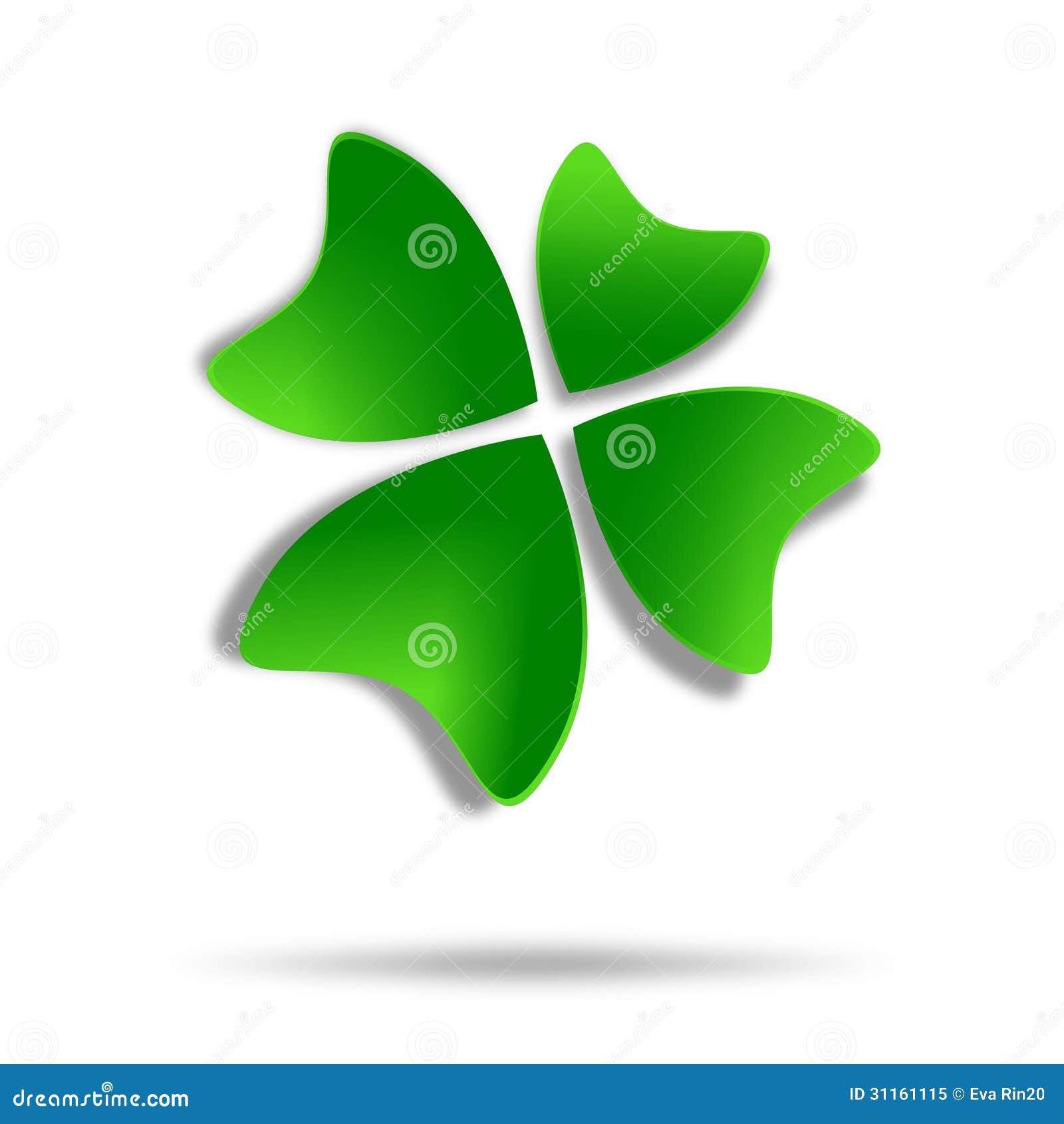 Green Four-leaf Clover Logo Design Stock Illustration - Illustration of ...