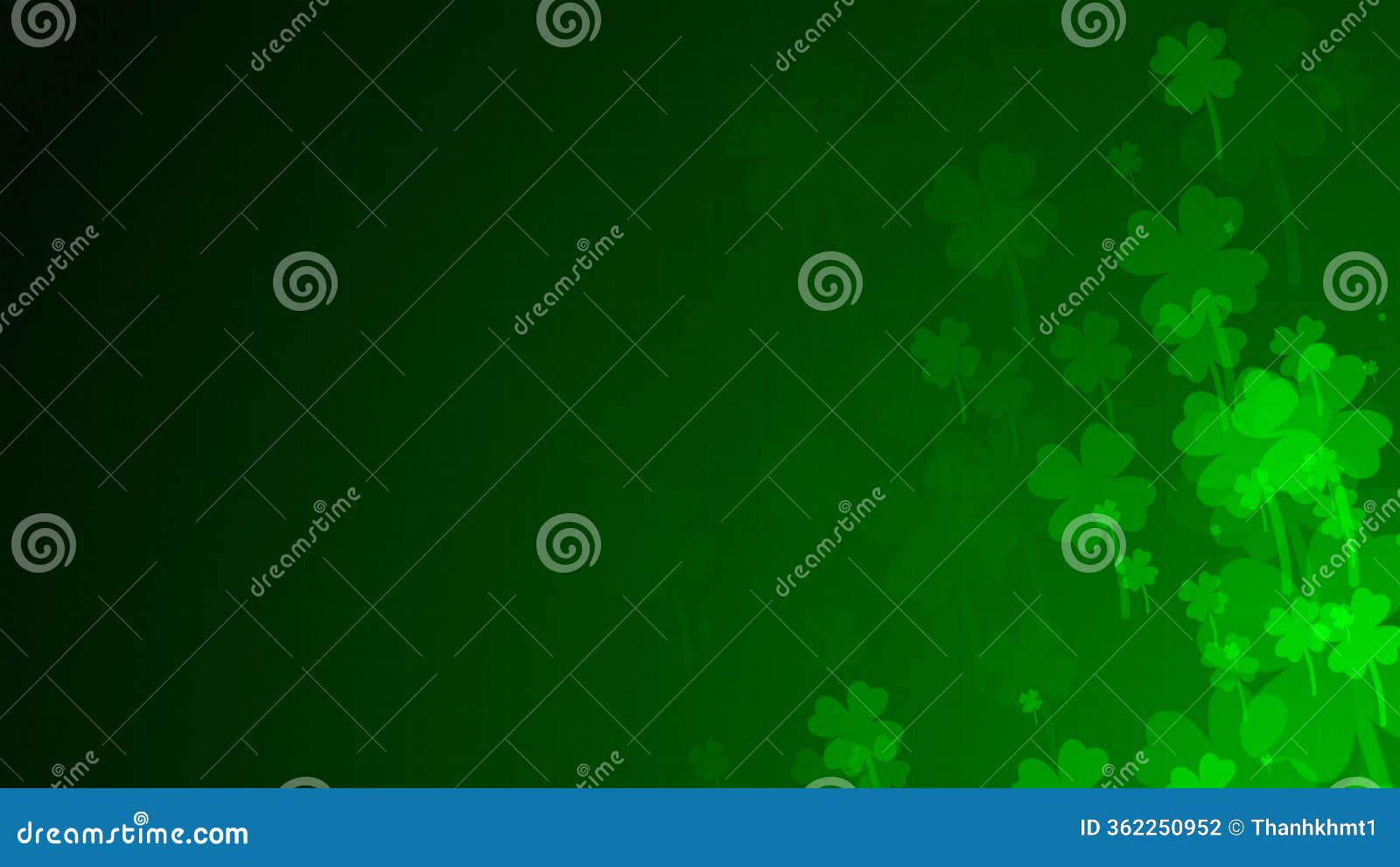 Green Four-leaf Clover Shapes are Moving from the Bottom Right of a ...