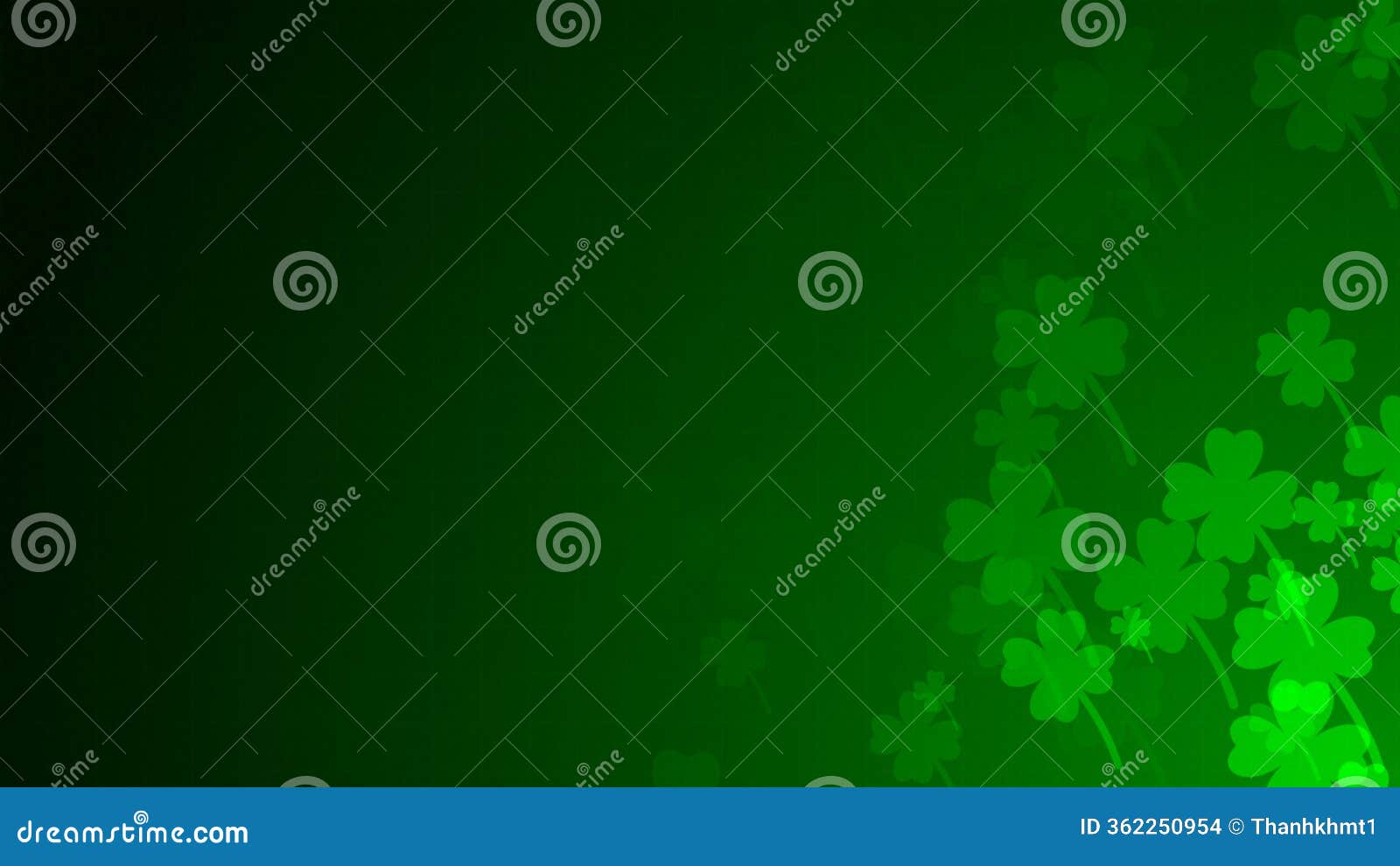 Green Four-leaf Clover Shapes are Moving from the Bottom Right of a ...