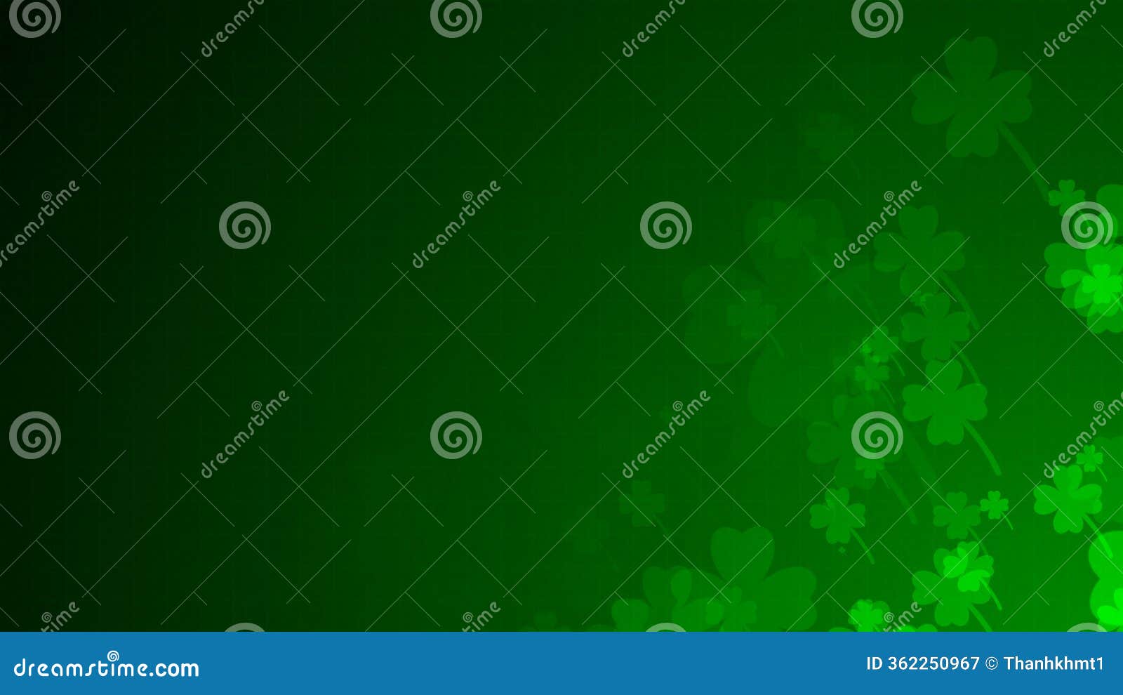 Green Four-leaf Clover Shapes are Moving from the Bottom Right of a ...