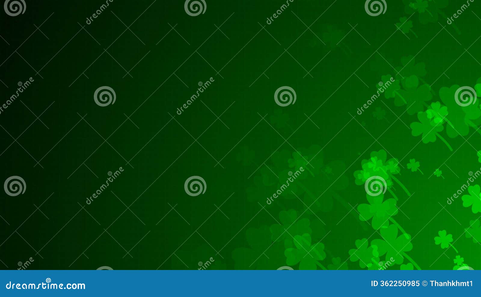 Green Four-leaf Clover Shapes are Moving from the Bottom Right of a ...