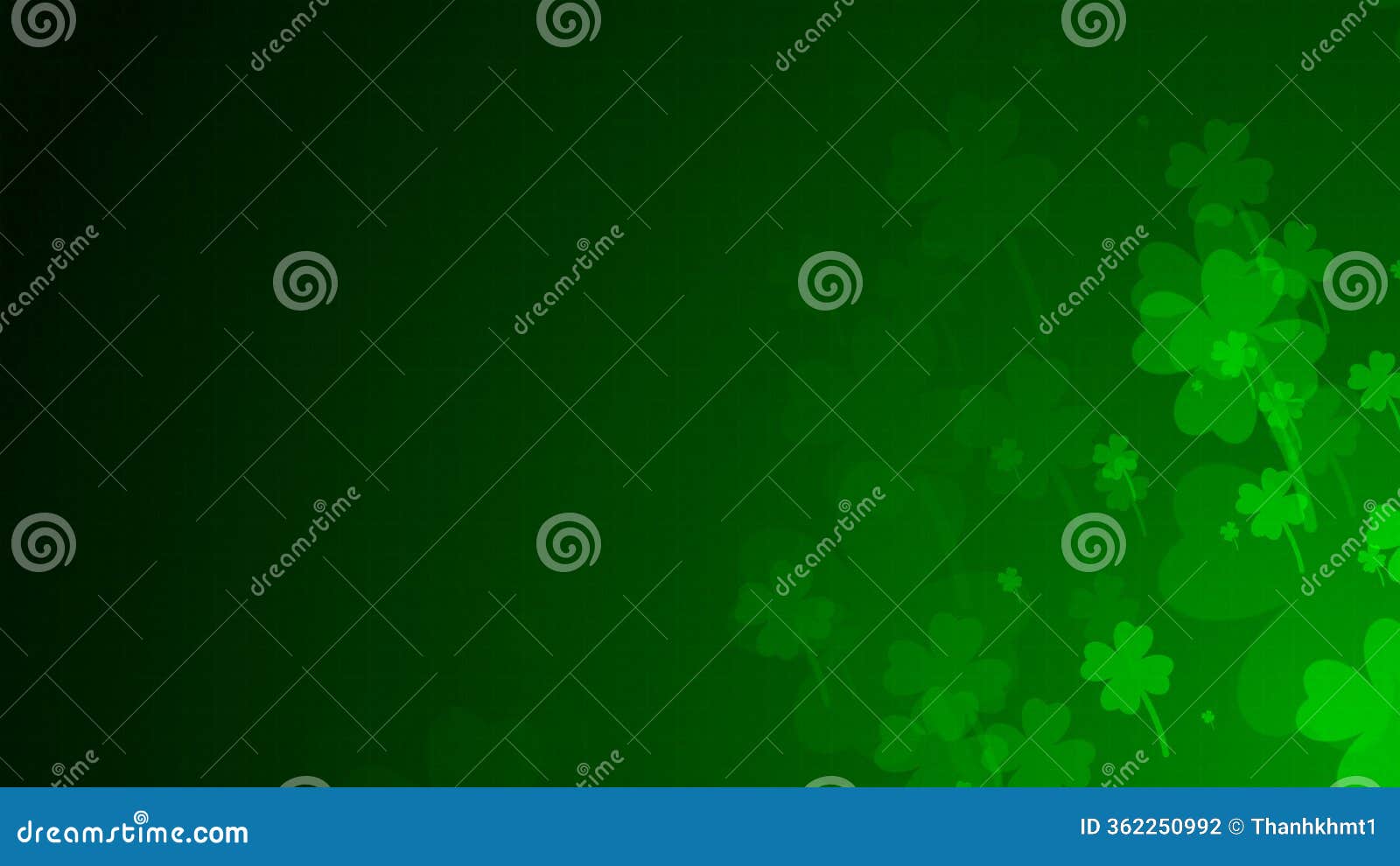 Green Four-leaf Clover Shapes are Moving from the Bottom Right of a ...