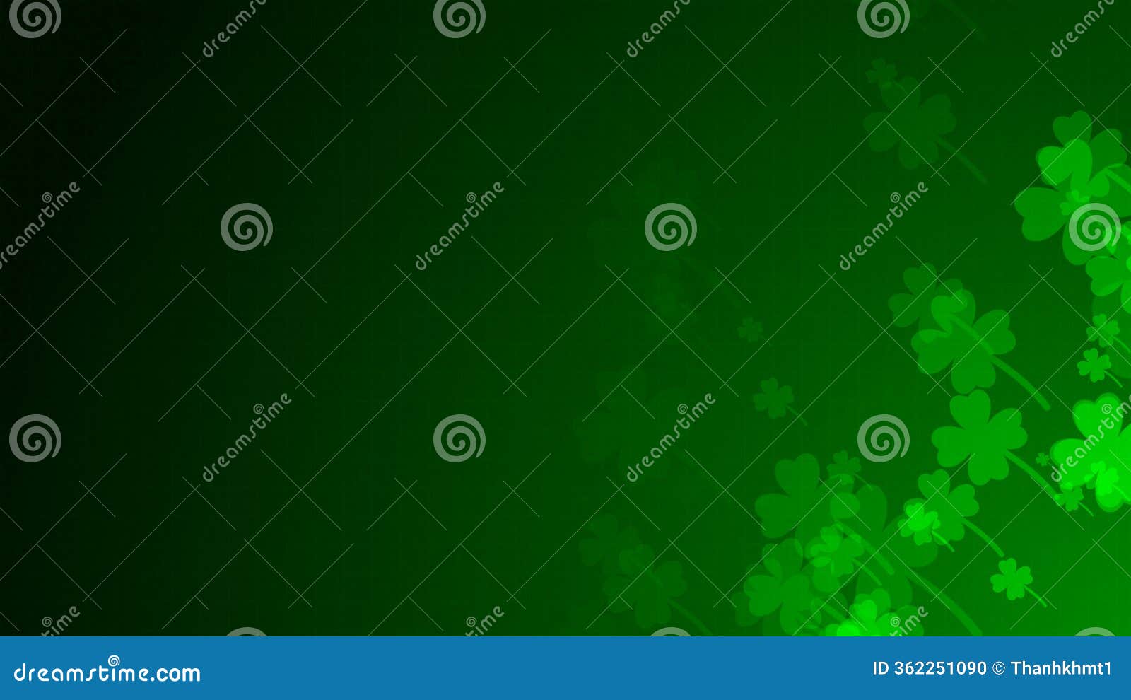Green Four-leaf Clover Shapes are Moving from the Bottom Right of a ...