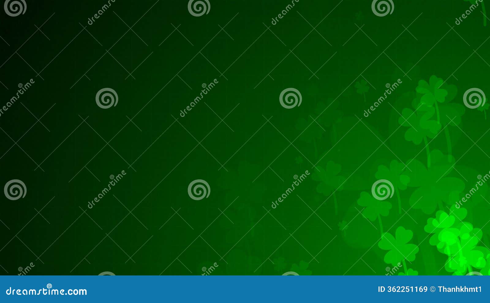 Green Four-leaf Clover Shapes are Moving from the Bottom Right of a ...