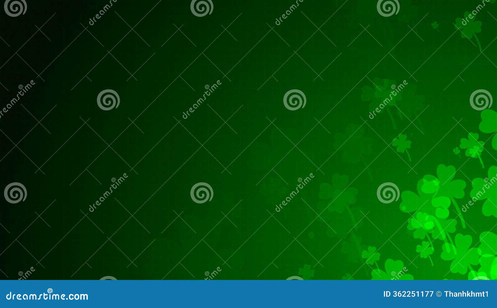 Green Four-leaf Clover Shapes are Moving from the Bottom Right of a ...