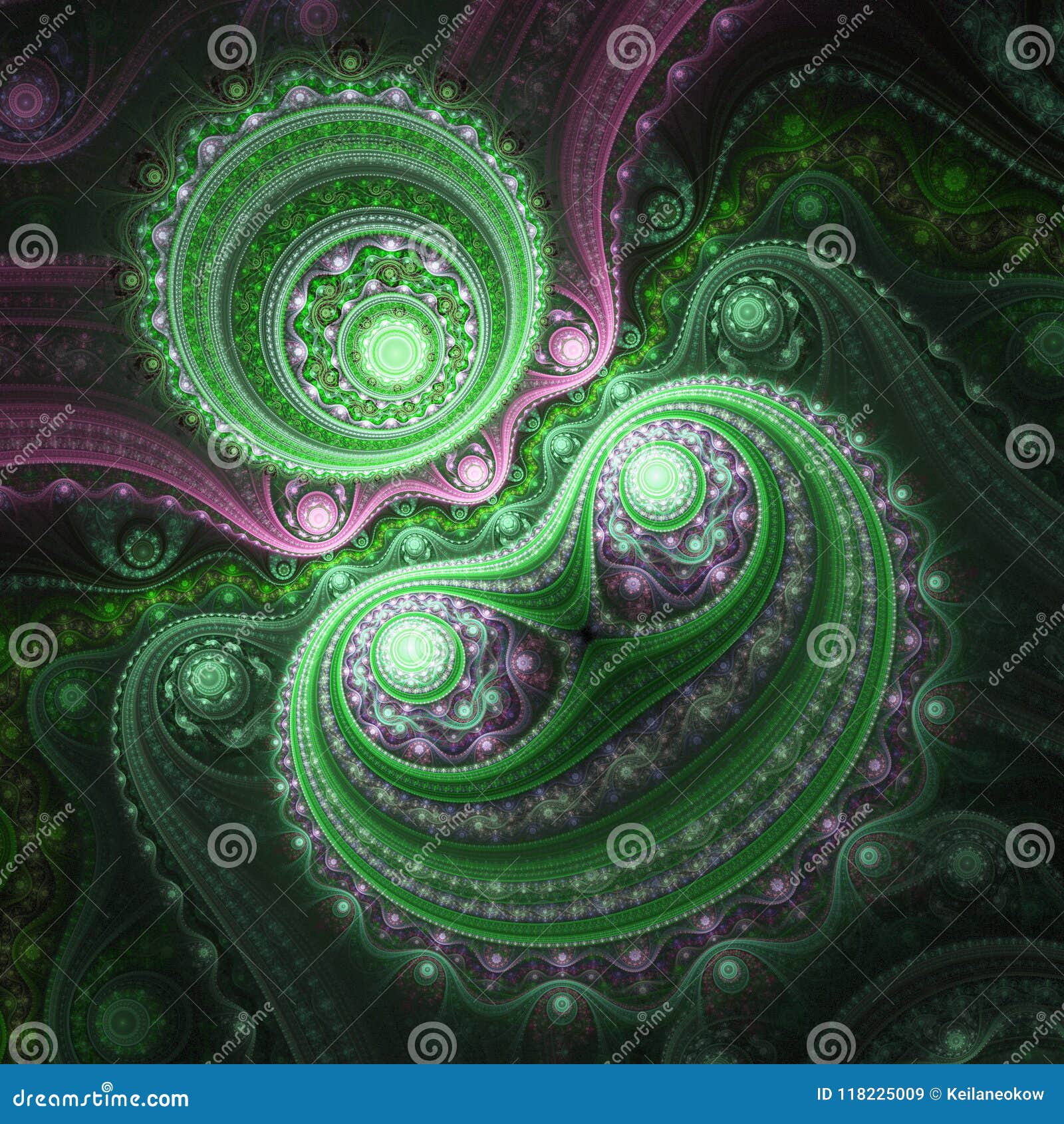 Green fractal clockwork stock illustration. Illustration of design ...